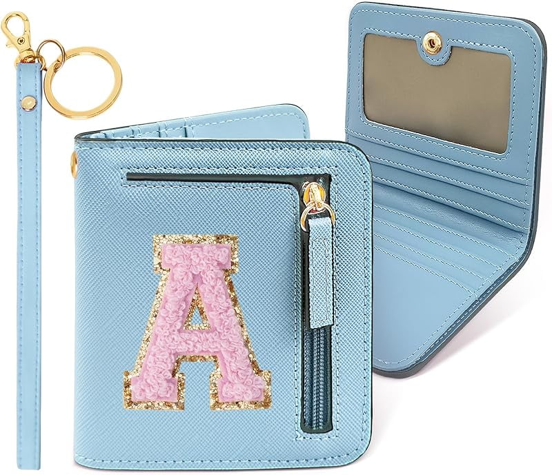 Initial RFID Wallet Small for Teen Girls Women Birthday Graduation ...