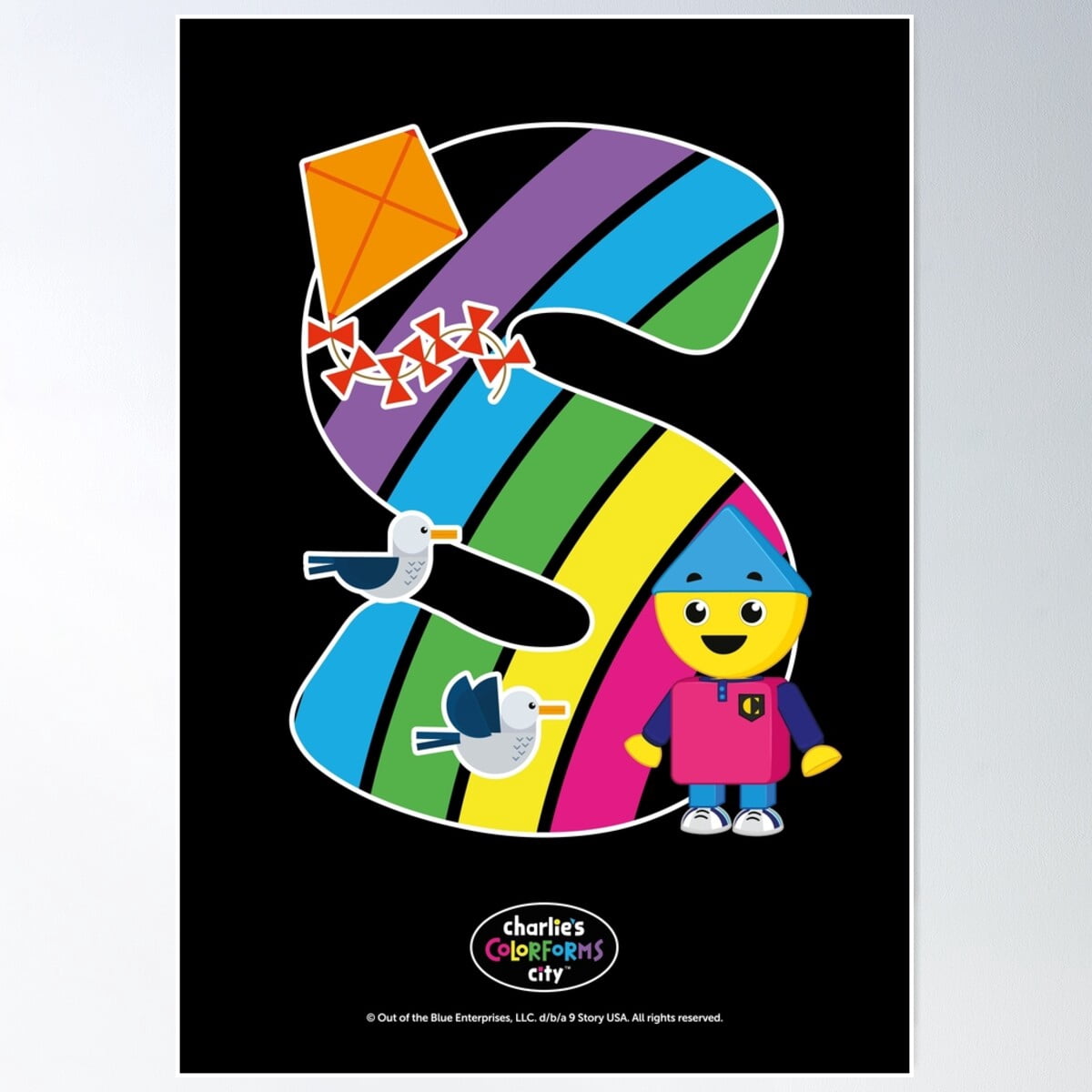 Initial S Charlie'S Colorforms City Poster Wall Art, Modern Wall Decor ...
