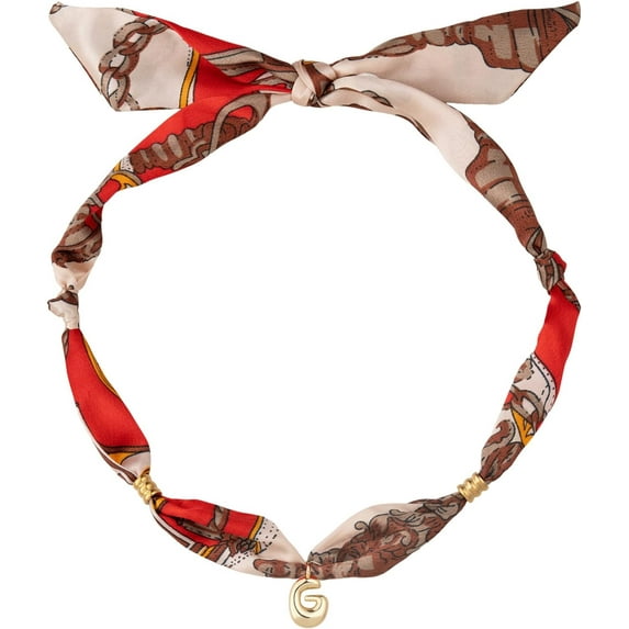 Initial Scarf Necklace for Women, Mom Everyday Bandana Necklace with ...