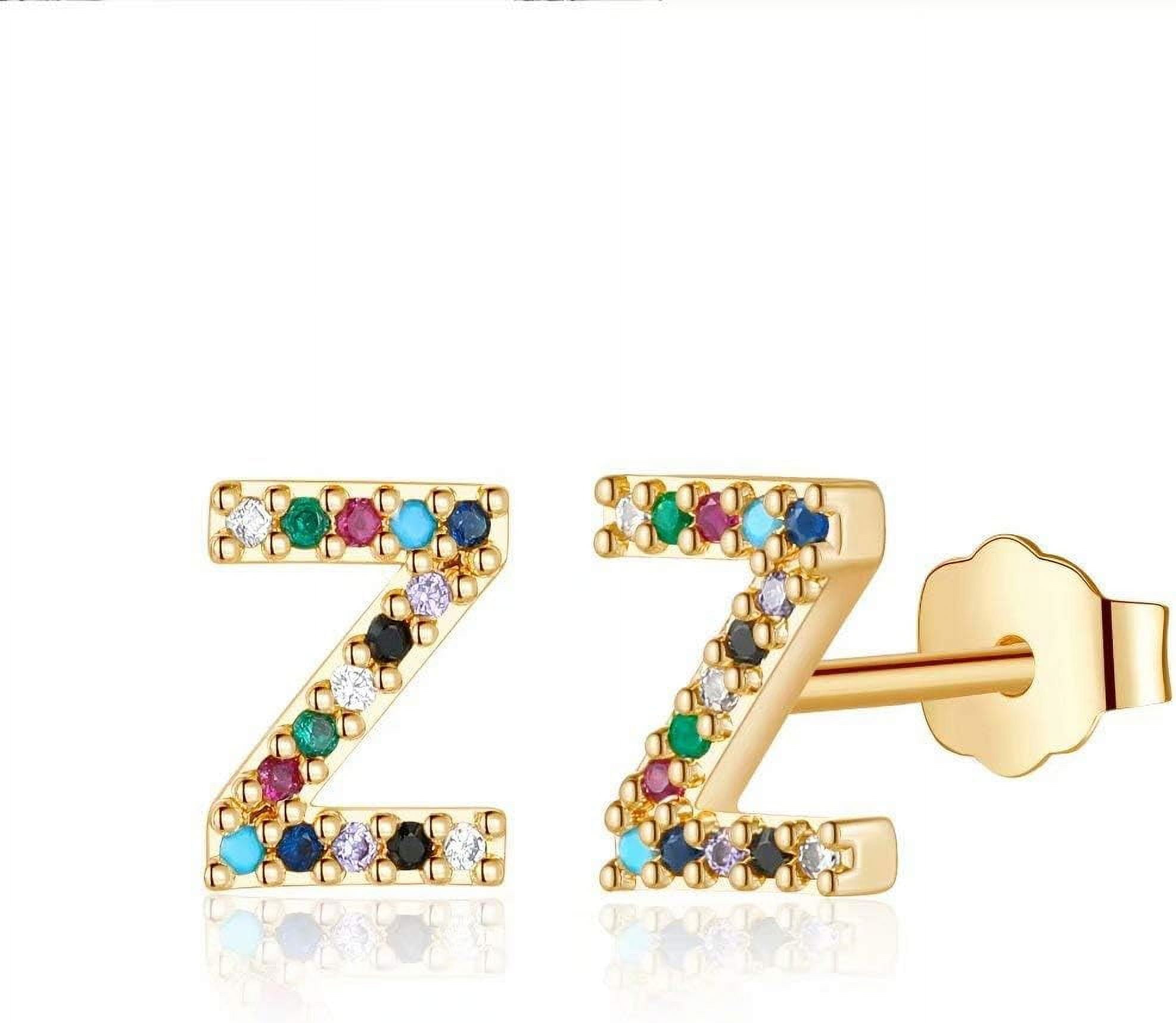 Initial Stud Earrings For Women, Hypoallergenic 925 Sterling Silver ...