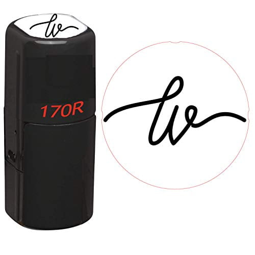 Initial - Upload Your Design - 1/2" Round Inspection Stamp - 1 Line ...