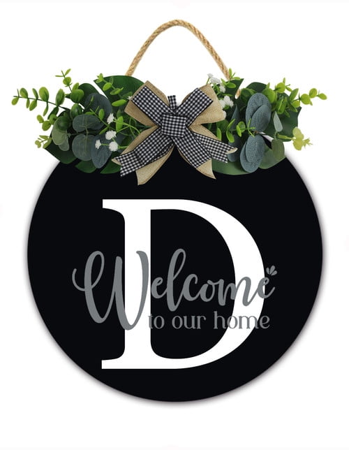 Initial Wreath Letter D - Monogrammed Door Hanger, New Home ...