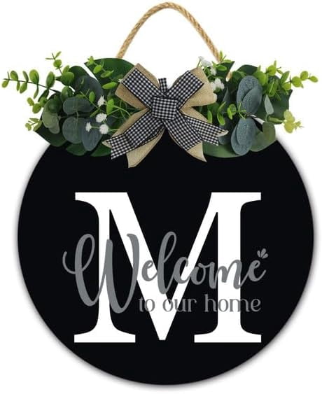 Initial Wreath Letter M - Monogrammed Door Hanger, New Home ...