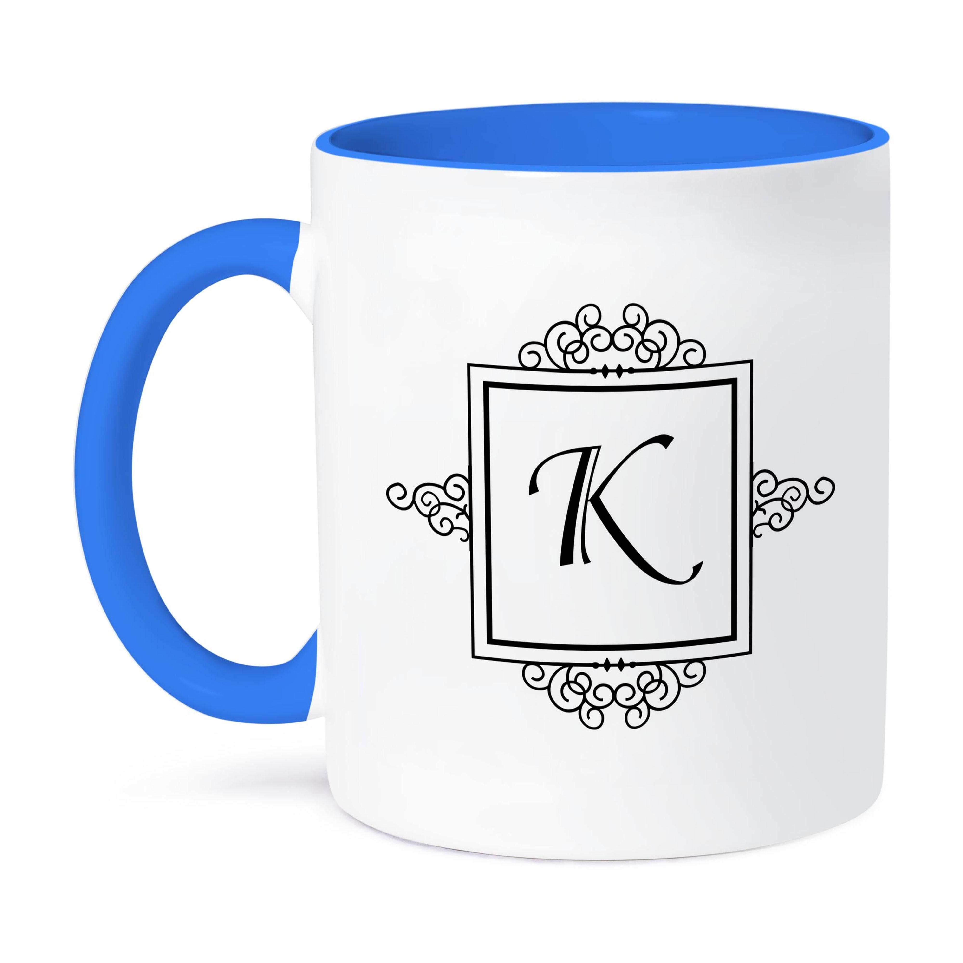 3dRose, Initial letter K personal monogrammed fancy black and white ...