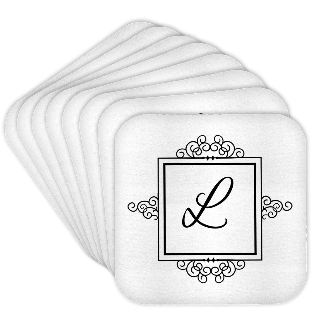 3dRose, Initial letter L personal monogrammed fancy black and white ...