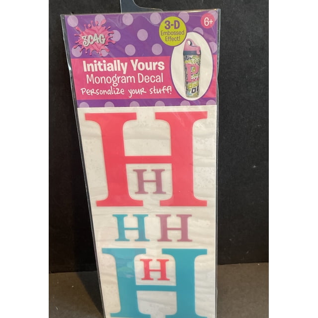 Initially Yours “H” Monogram Decal 3D Embossed Effect - Walmart ...