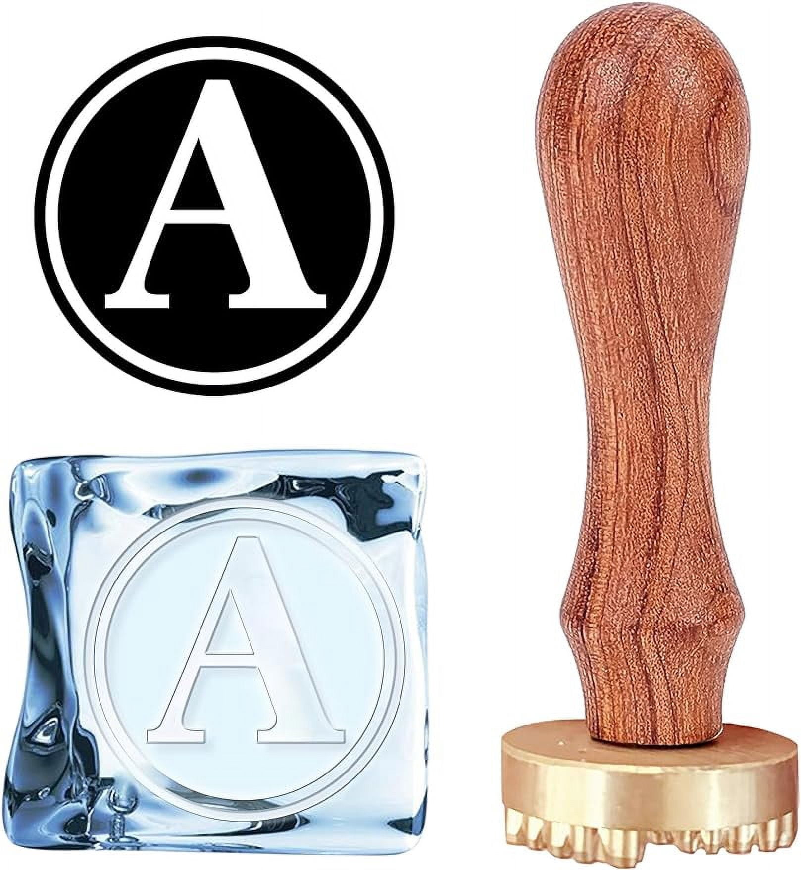 Initials A Ice Stamp Letter Ice Cube Stamp 1.2inch with Removable Brass ...
