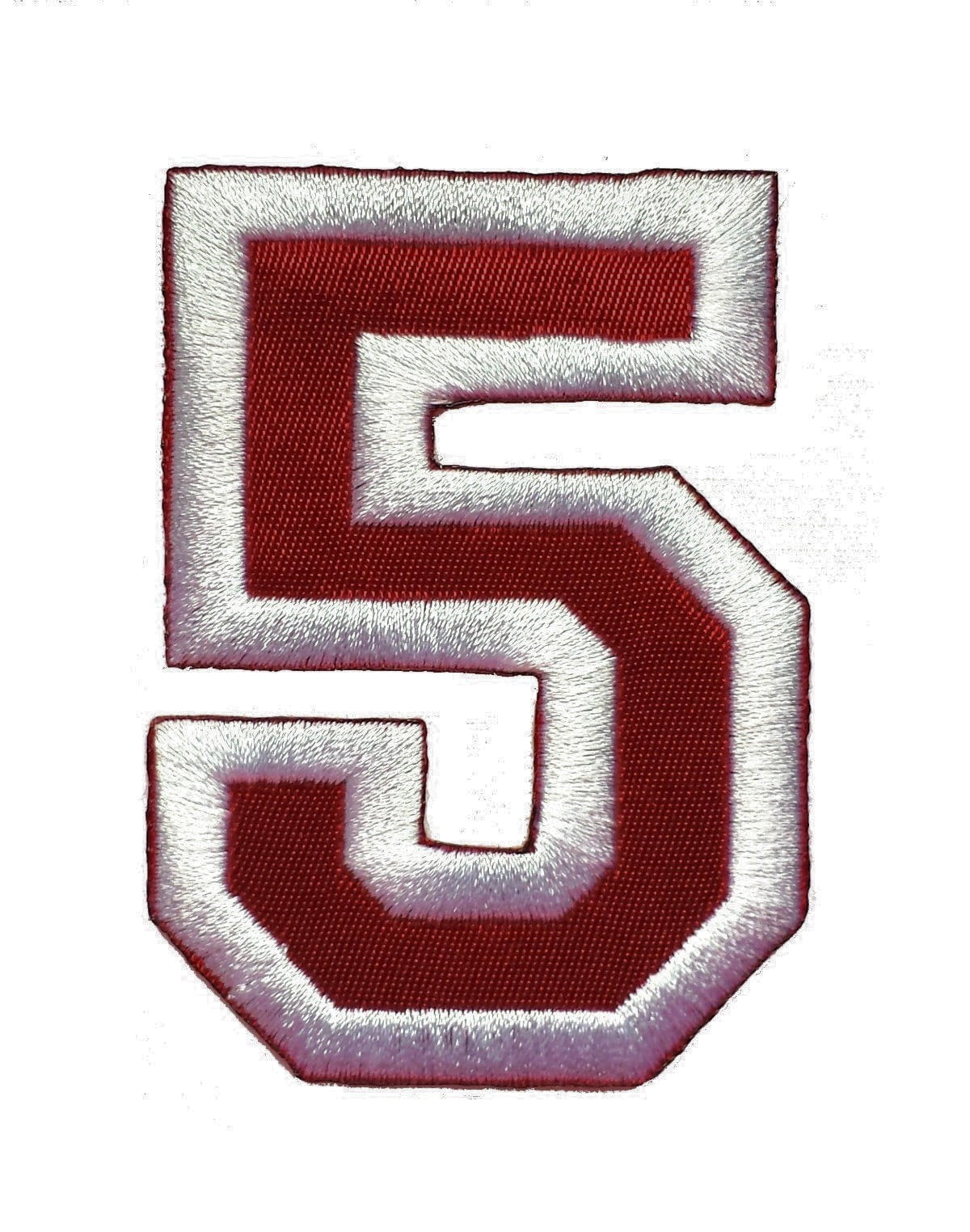 Initials A to Z Embroidered Sew/Iron On Patch 3" Burgundy/White (5 ...