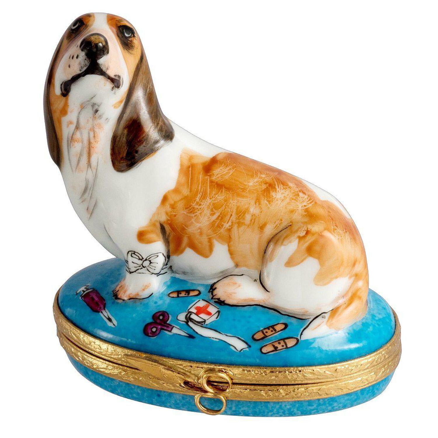Injured Basset Hound Dog Limoges Box Porcelain Figurine - Walmart.com