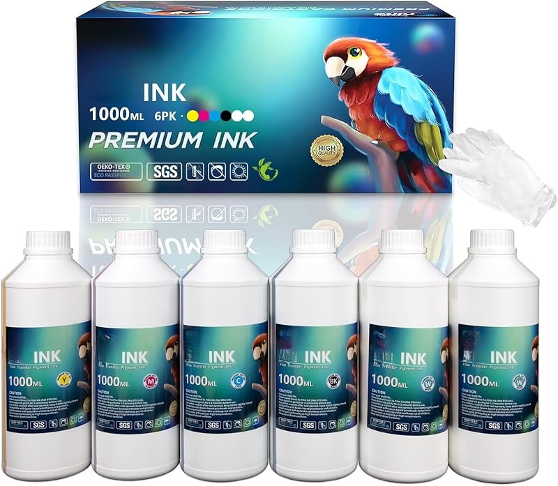 Ink 1000ML Value Pack, Water-Base Digital Inkjet Ink Refill for Direct ...