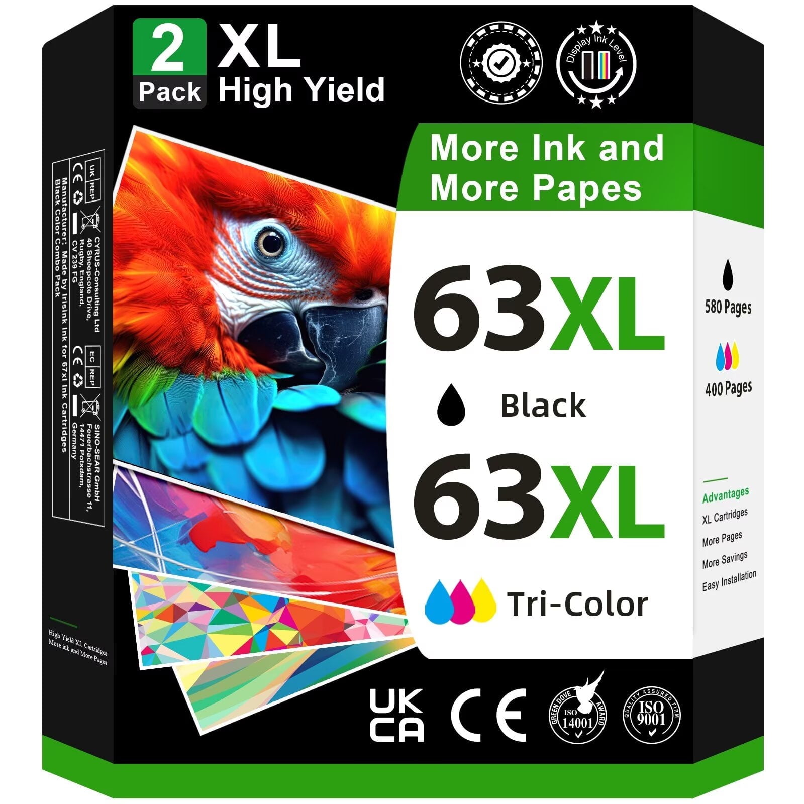 HP 63XL Ink Cartridge, Black and Tri-color, 2 Pack for HP Envy ...