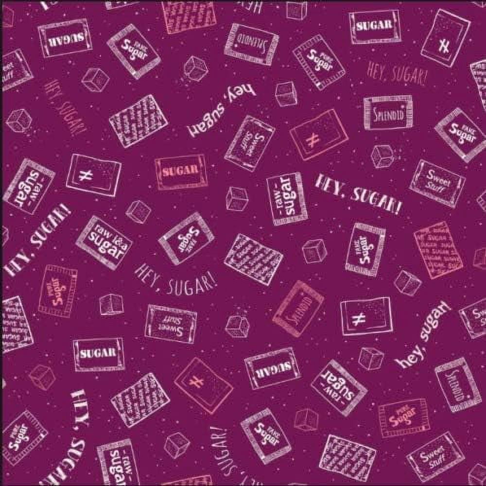 Ink & Arrow CAF-Fiend Coffee Sugar Packets Purple 100% Cotton Fabric ...