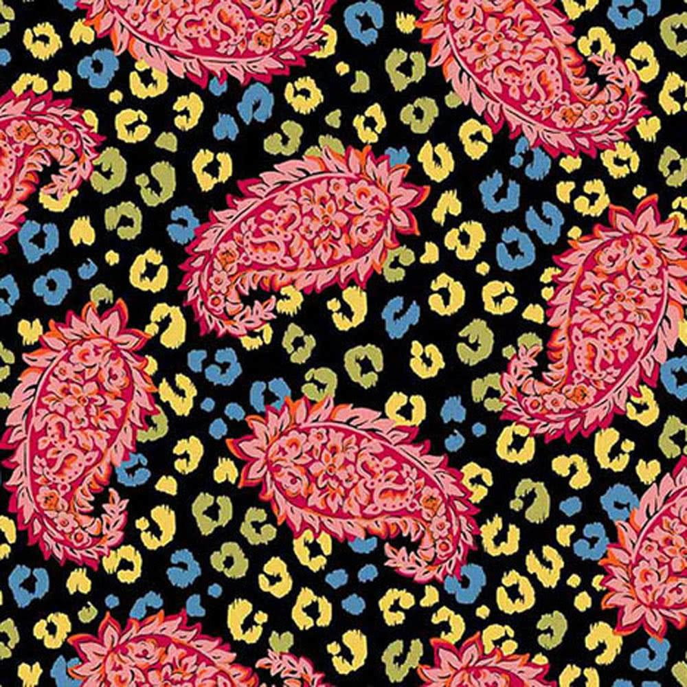 Ink & Arrow Ellery Paisley Skin Black 100% Cotton Fabric sold by the yard - Walmart.com