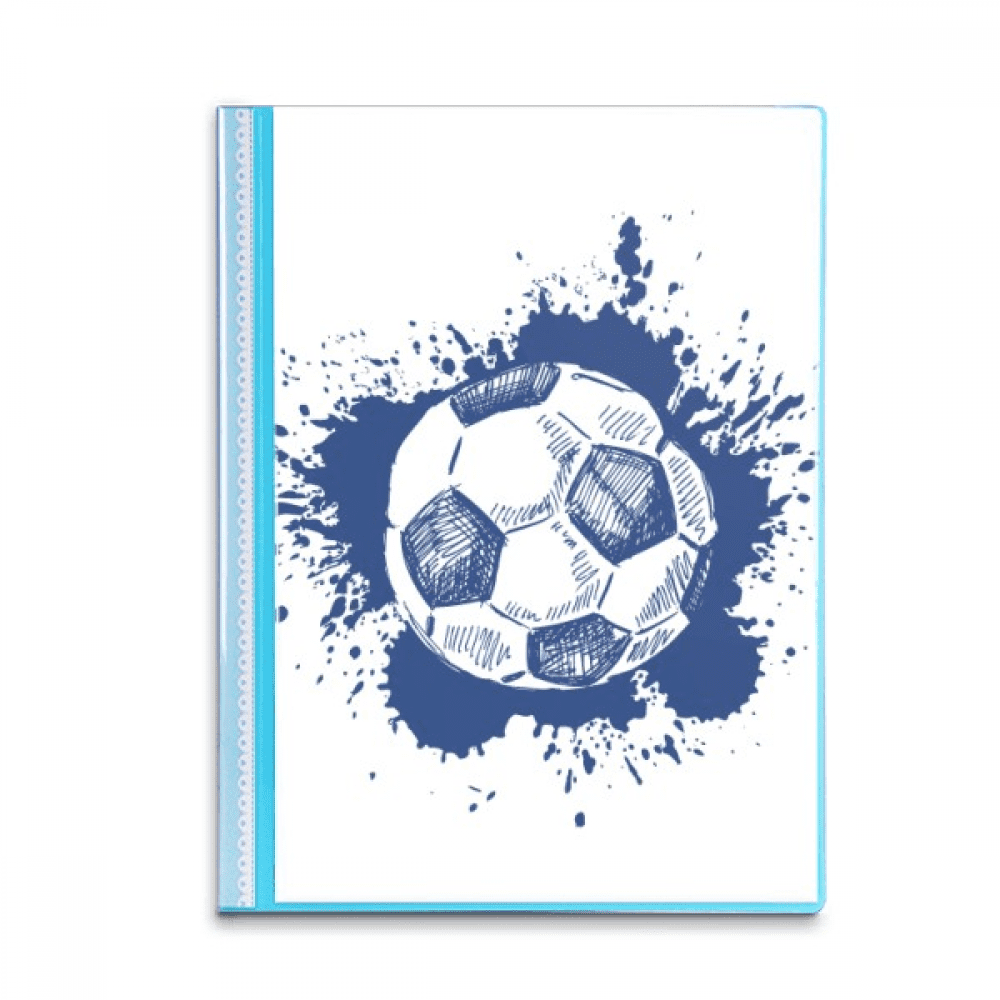Ink Cartoon Football Blue Soccer Book Sheet Protectors Portfolio Binder ...