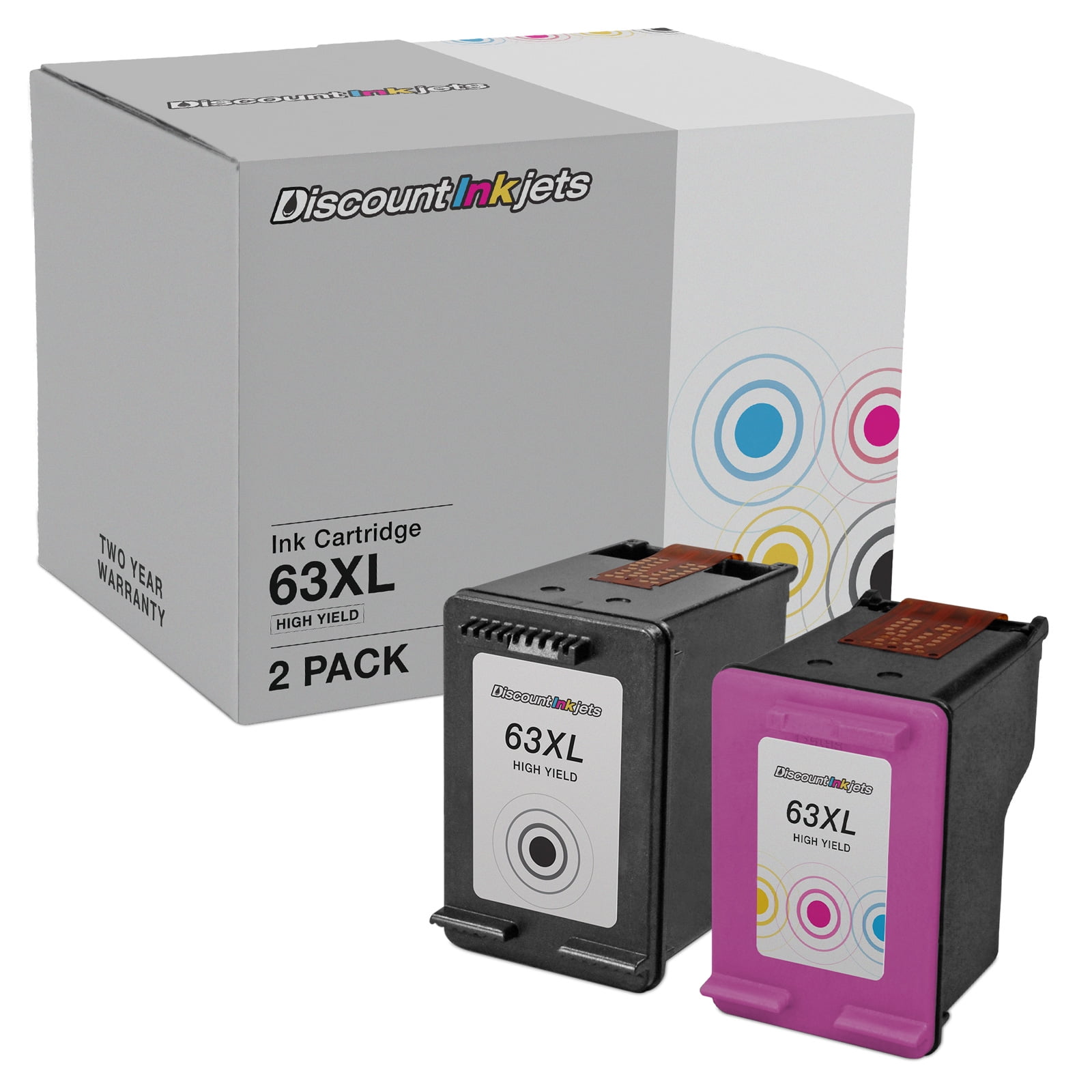 Ink Cartridge Replacement for HP 63XL High Yield (1 Black, 1 Color, 2 ...