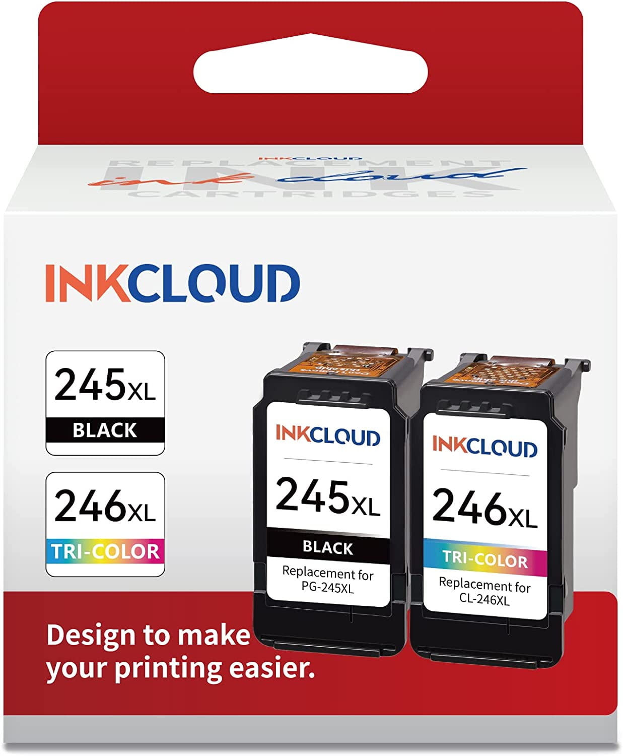 Ink Cartridges Replacement for Canon PG-245XL CL-246XL PG-243 CL-244 ...