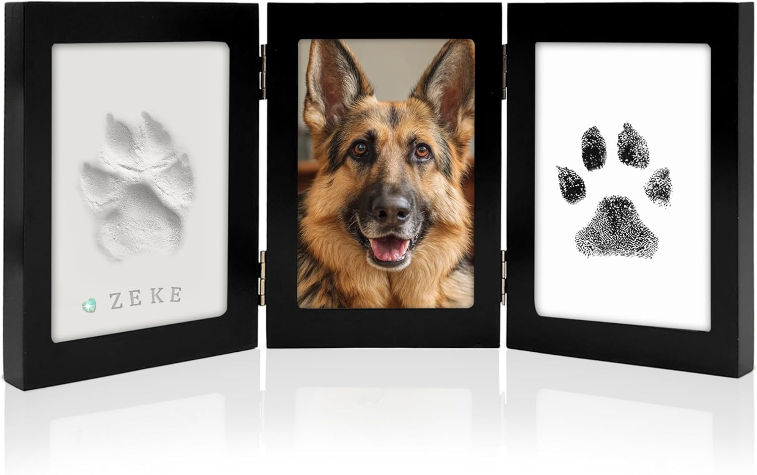 Ink&Clay Paw Print Frame Keepsake,Inkless Ink Pad & Soft Clay for Dogs ...