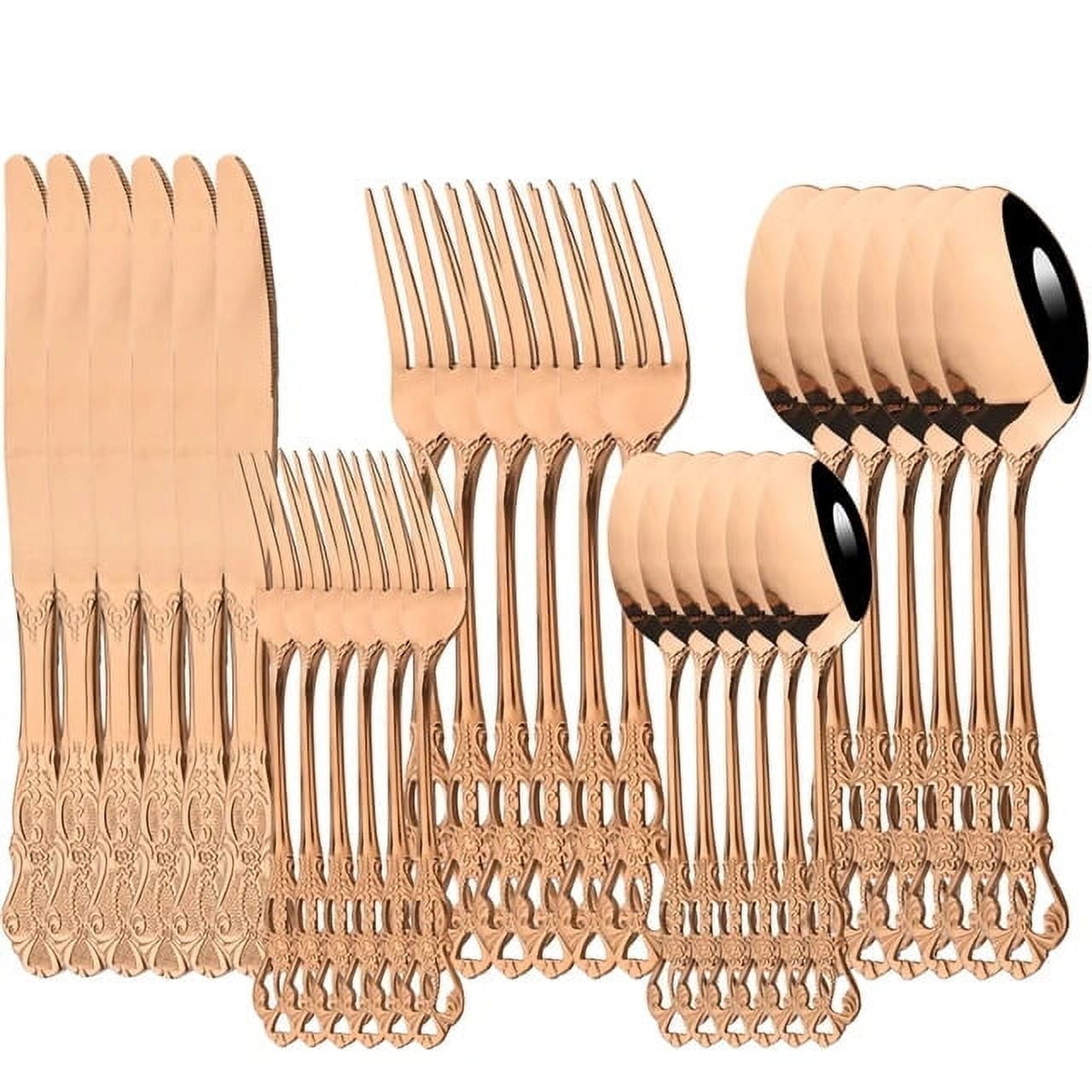 Ink Craft 30-Piece Elegant Stainless Steel Flatware Sets with Solid ...