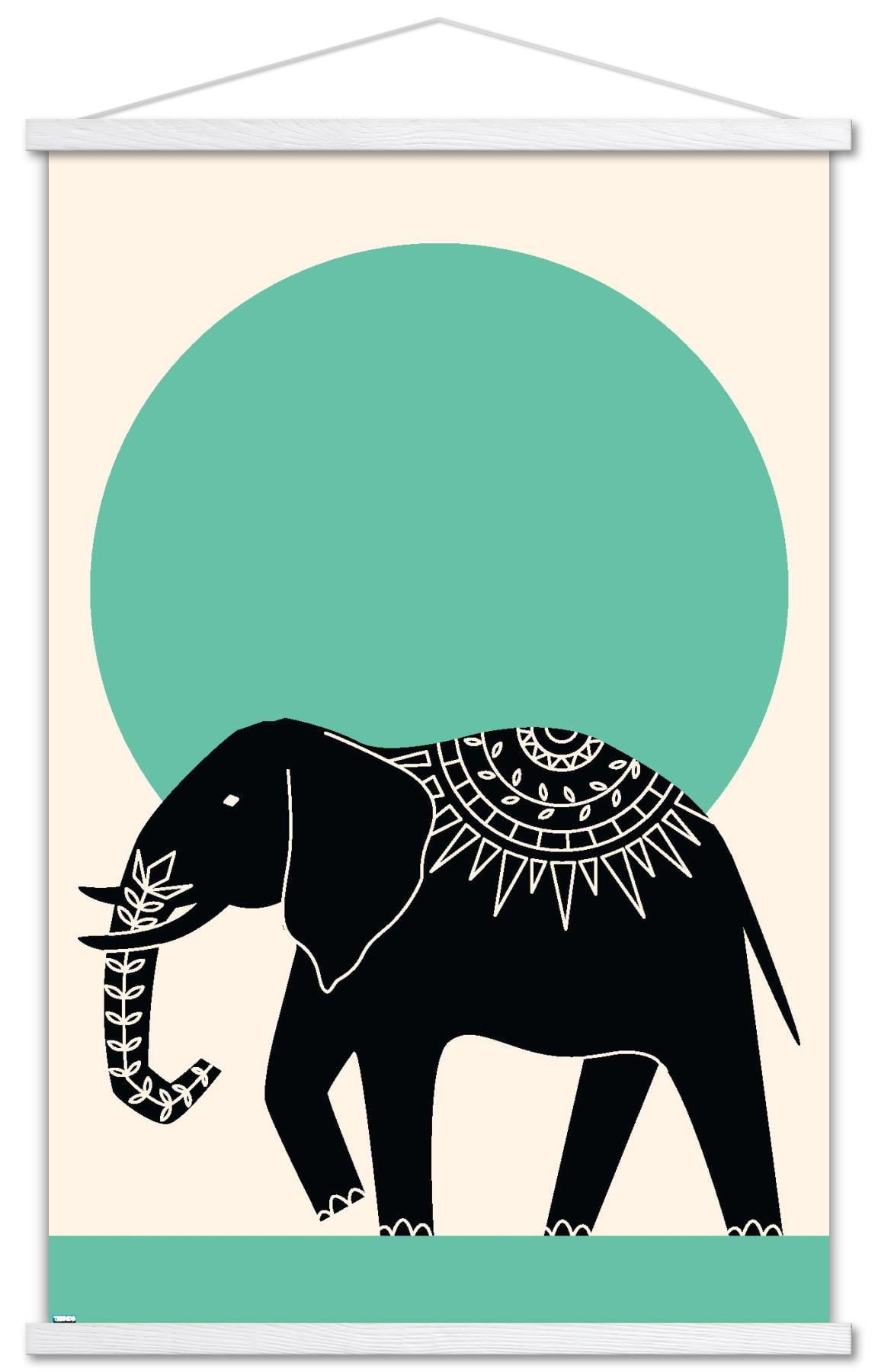 Ink Elephant Wall Poster with Magnetic Frame, 22.375" x 34" - Walmart.com