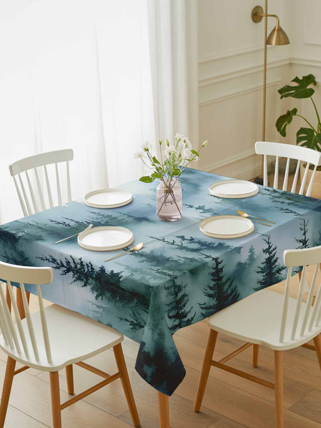 Ink Green Ombre Forest Tablecloth Rectangle Table Cloth 52x70 ...