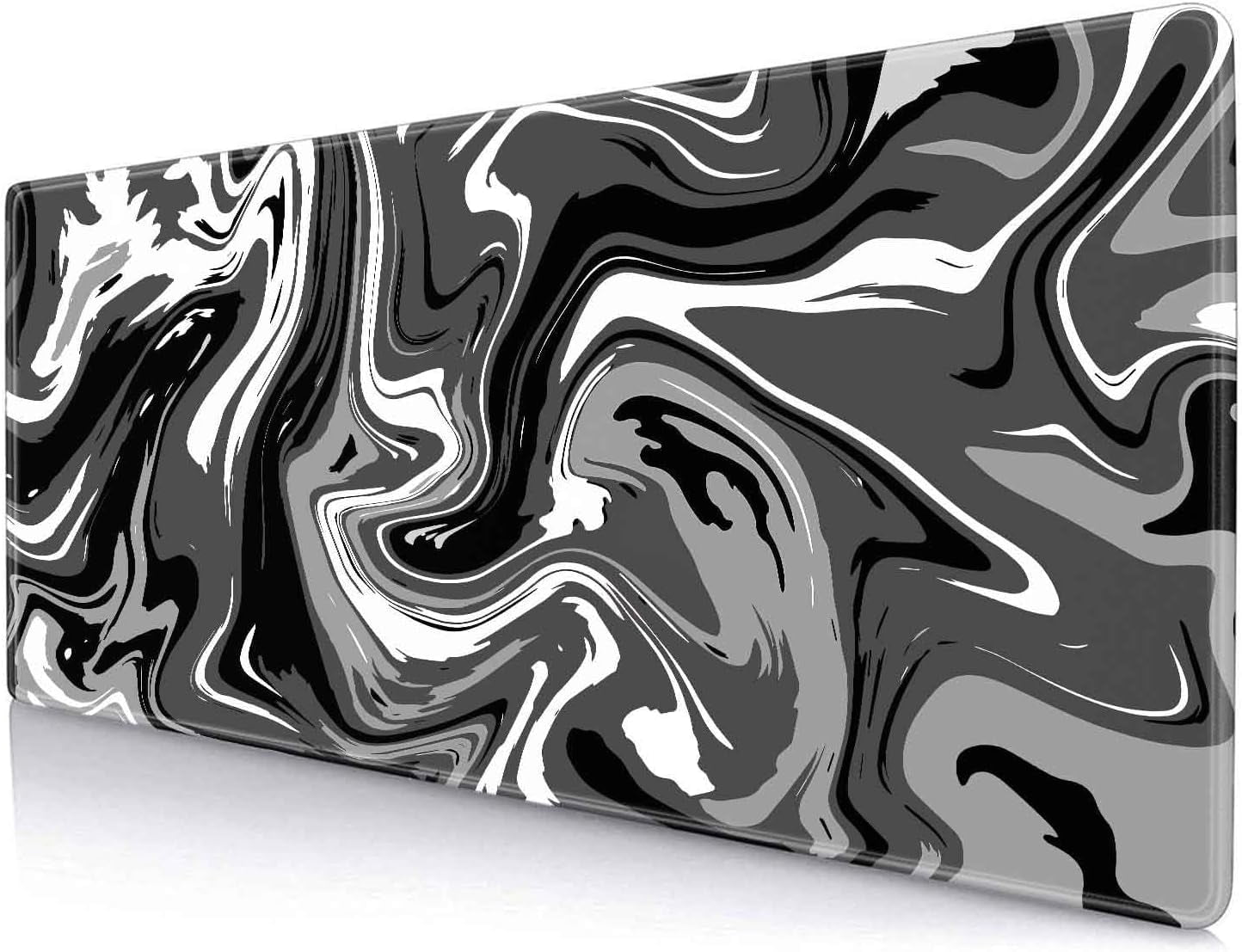 Ink Liquid Waves Pattern Desk Mat, Extended Long Computer Large ...