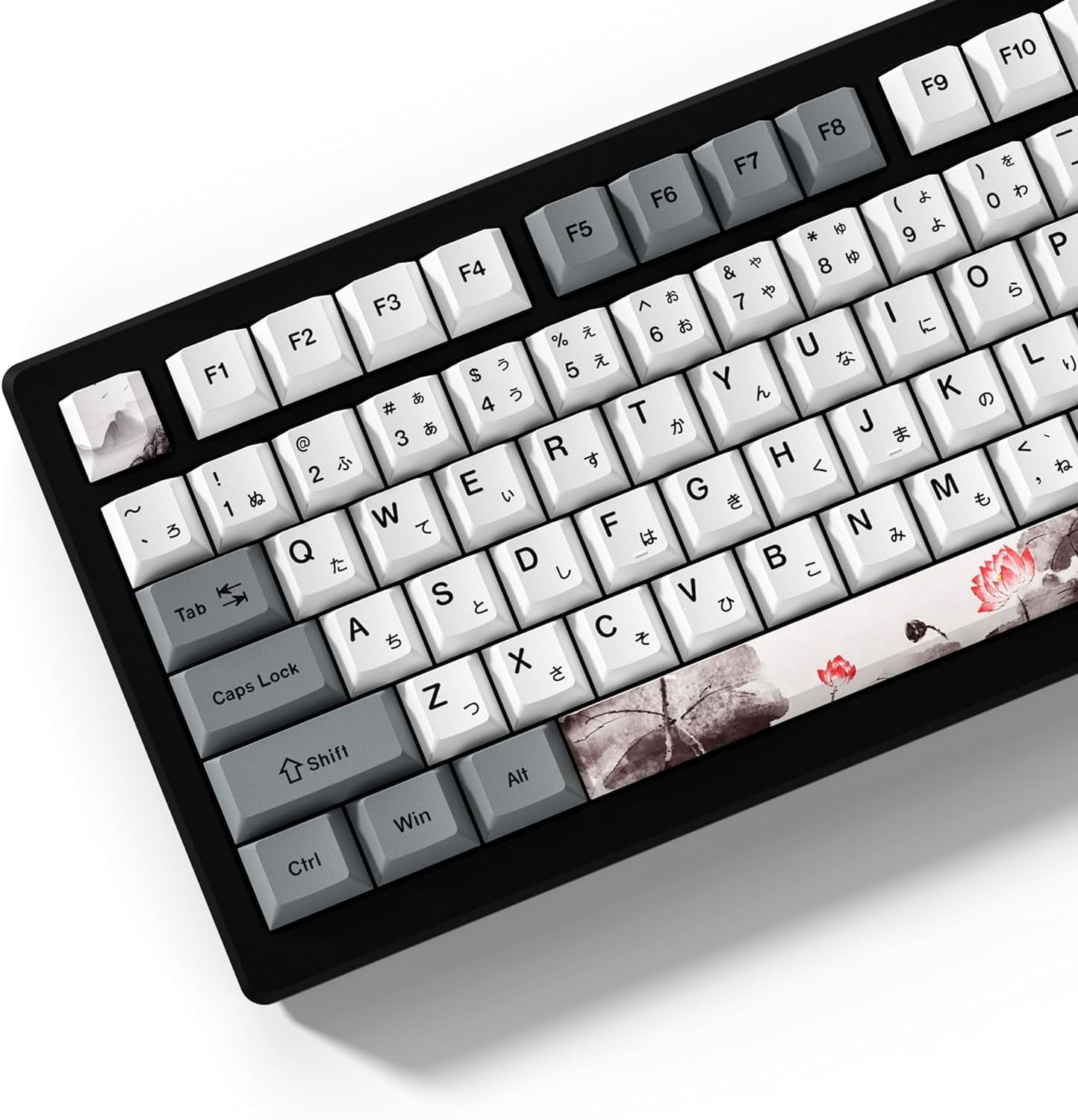 Ink Lotus Japanese Keycap，140key Cherry Profile Keycaps, PBT Dye ...