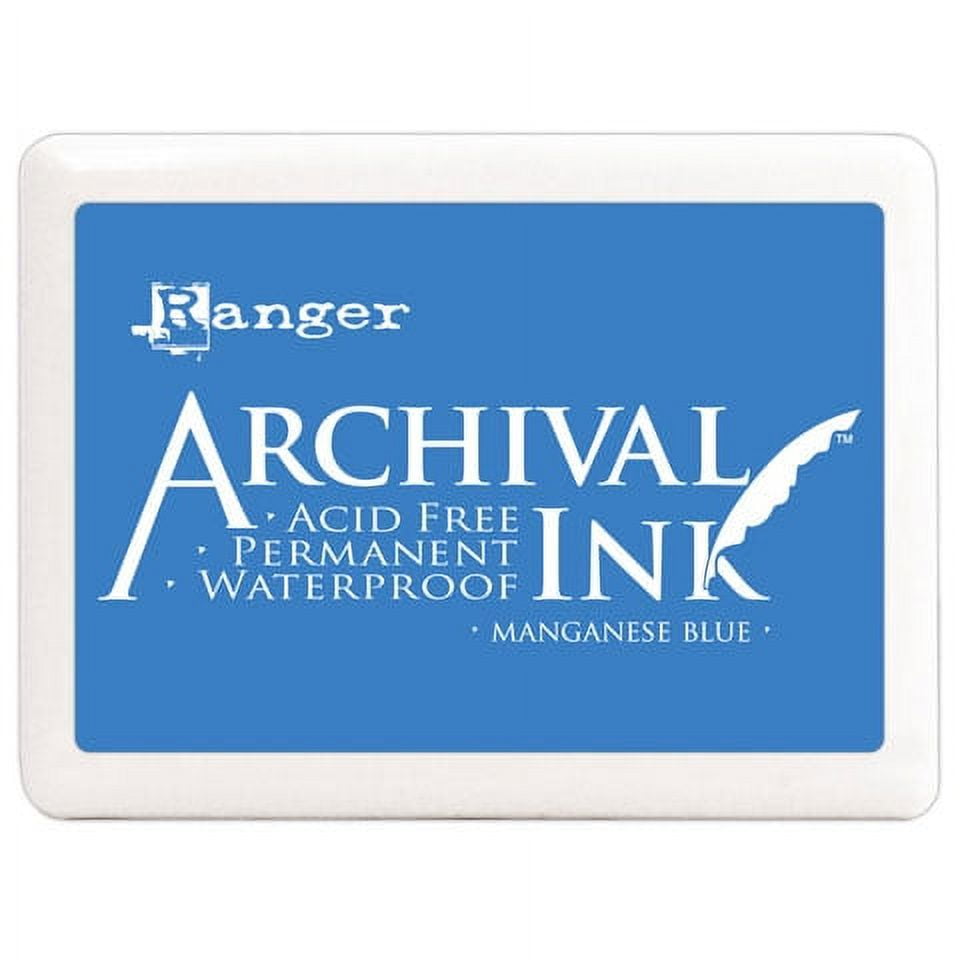 Ink Pad Jumbo Manganese Blue Archival Dye Permanent Waterpro - Walmart.com