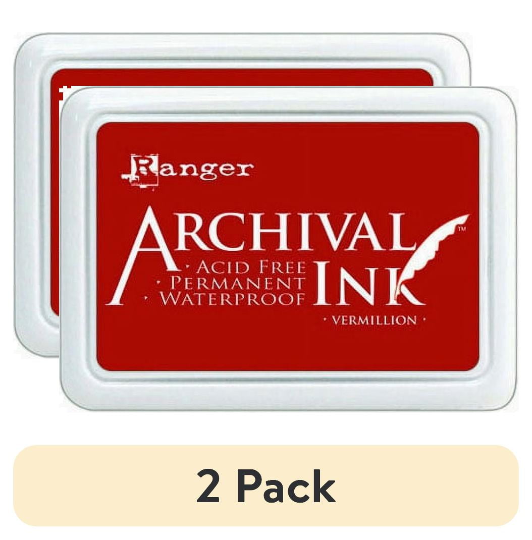 (2 pack) Ink Pad Vermillion Archival Dye Permanent Waterproof Ranger ...
