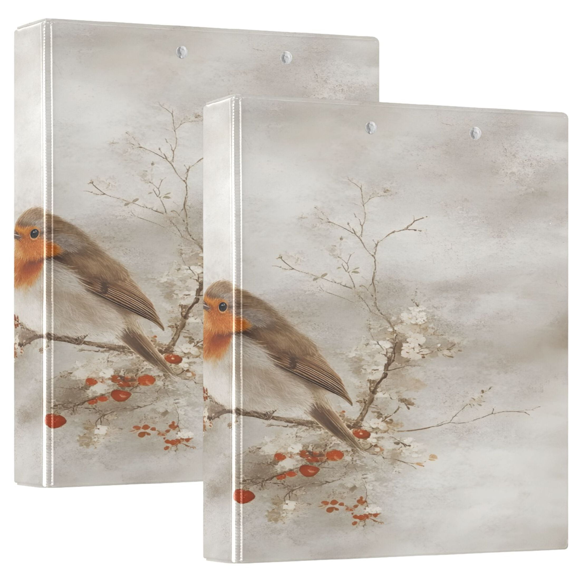 Ink Painting 12.4x10.6in PVC Round Ring Binder, D-Ring 3-Hole, Metal ...