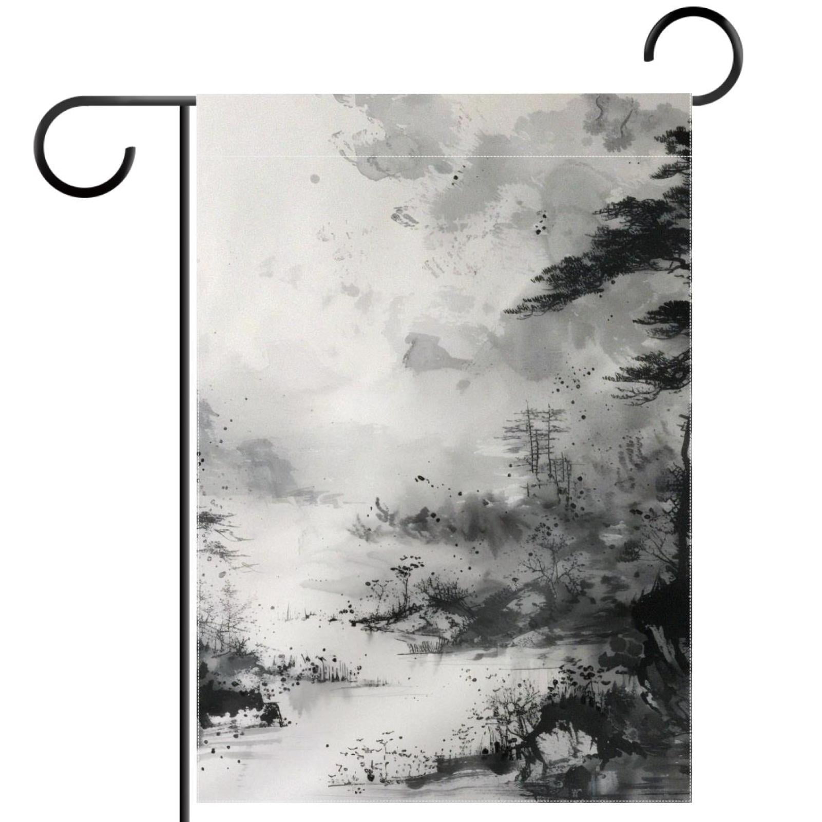 Ink Painting Landscape Welcome Garden Flags, 12 x 18 Inch Double Sided ...