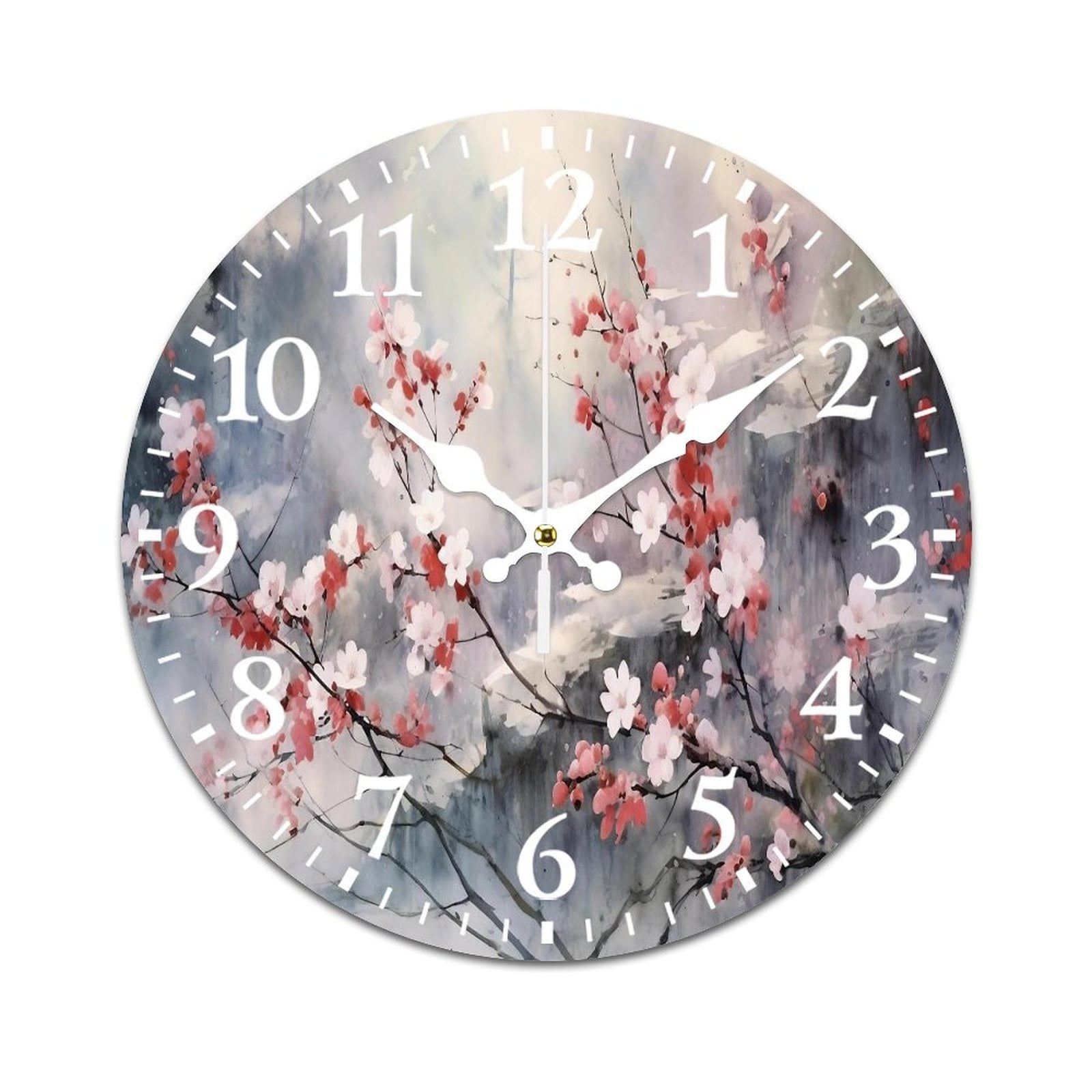 Ink Painting of Plum Blossoms in The Snow Wall Clock Modern Design ...
