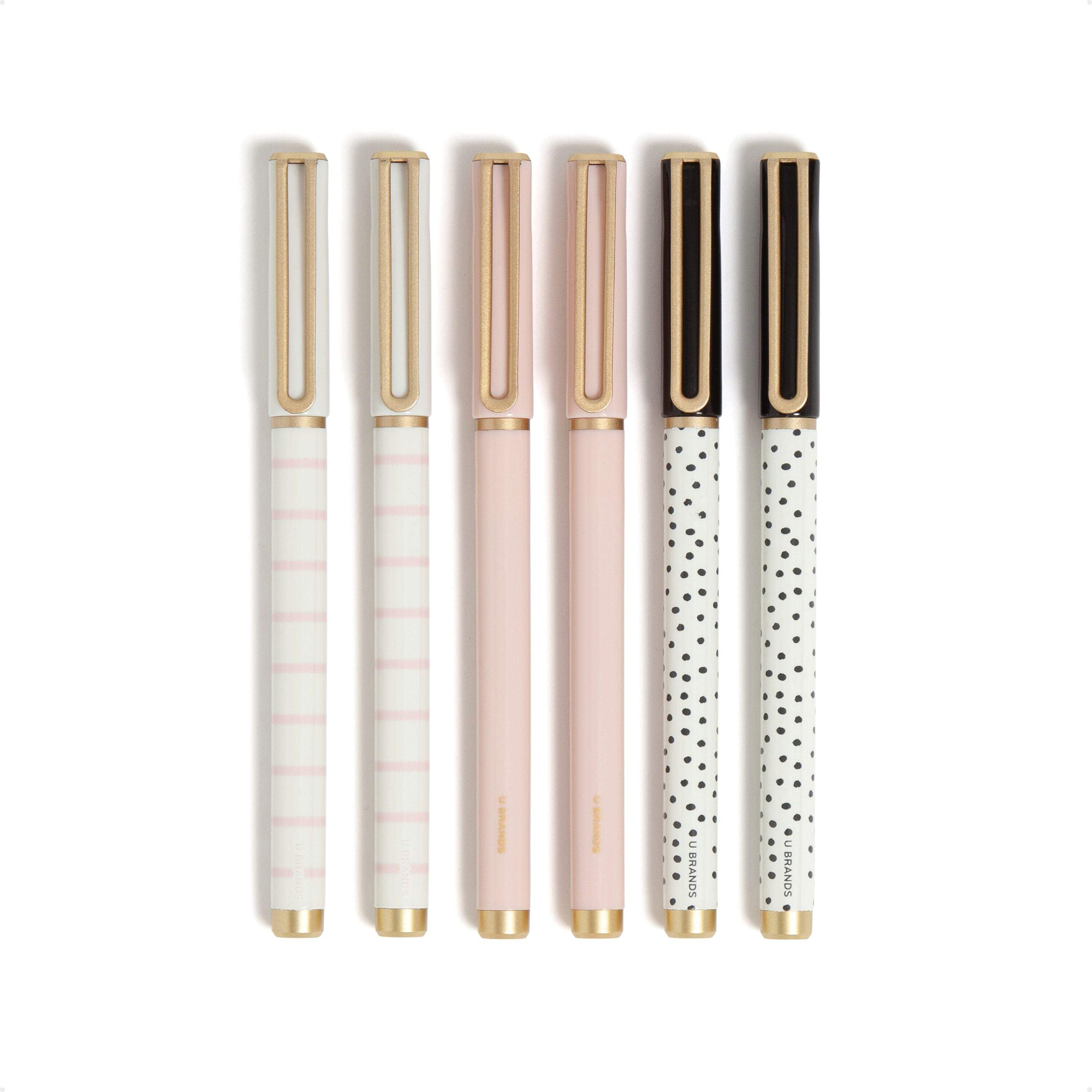 U BRANDS, Ink Pens, Felt, 0.7 mm, Black Ink, 6 ct, Stylish Patterns ...