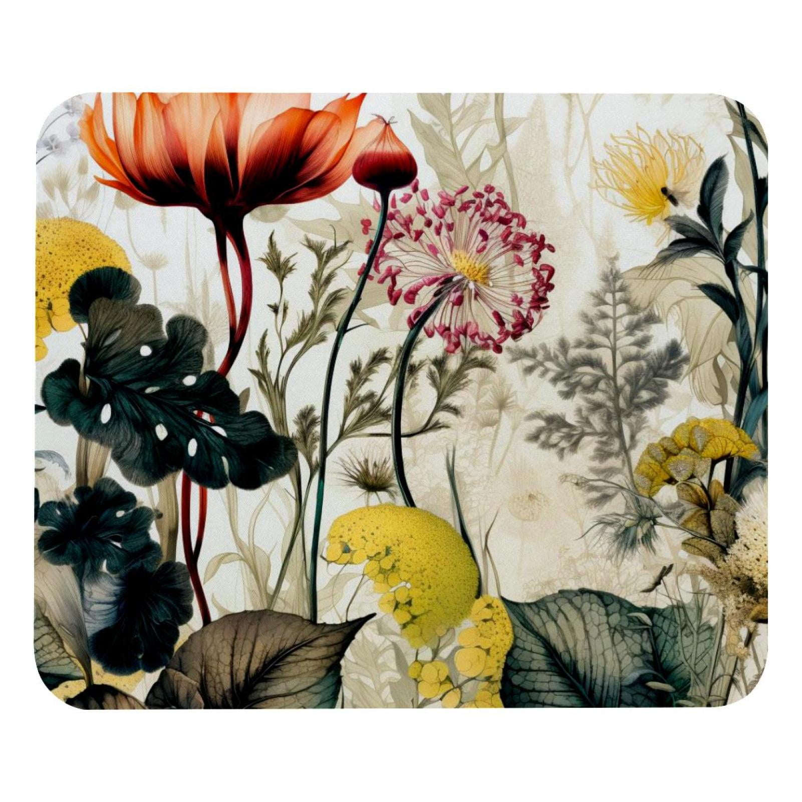 Ink Plant Pattern Mousepad Square Thickness 2mm Desk Mat Office Home ...