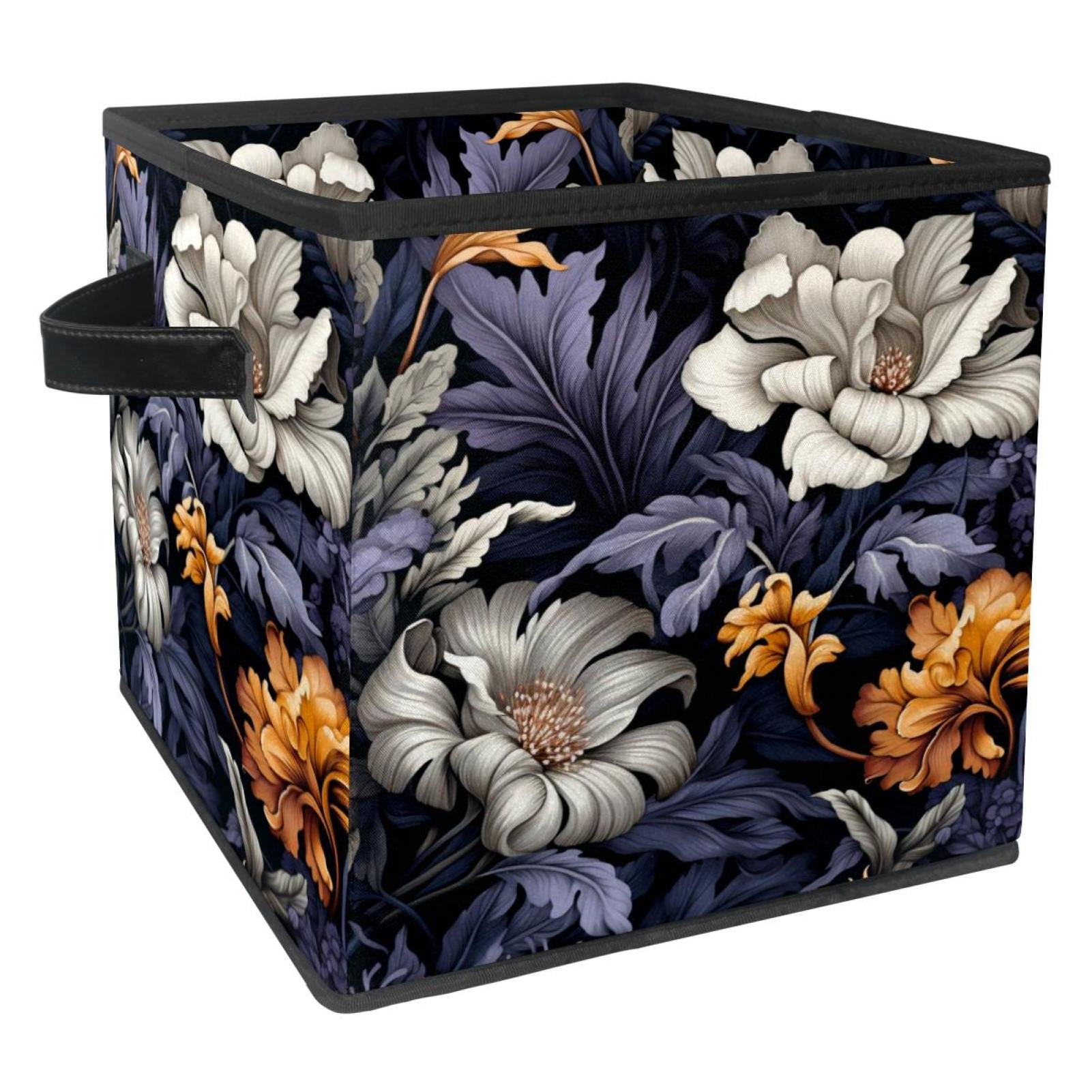 Ink Plants Foldable Storage Bins with Handle, 10.8"x10.5"x10.6", Large ...