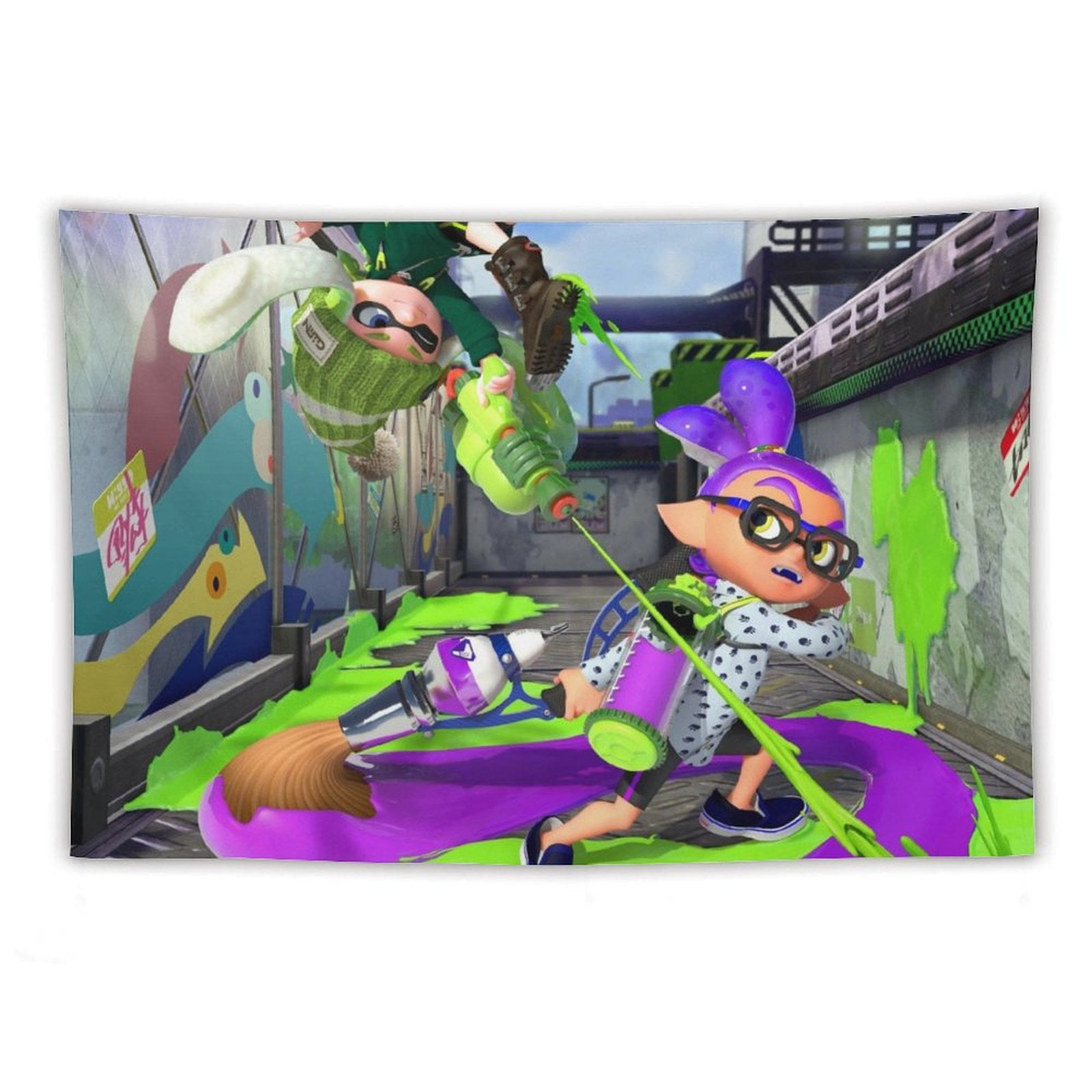 Ink Splatoon Cartoon Tapestry Luxury Wall Hanging Tapestries Decor ...