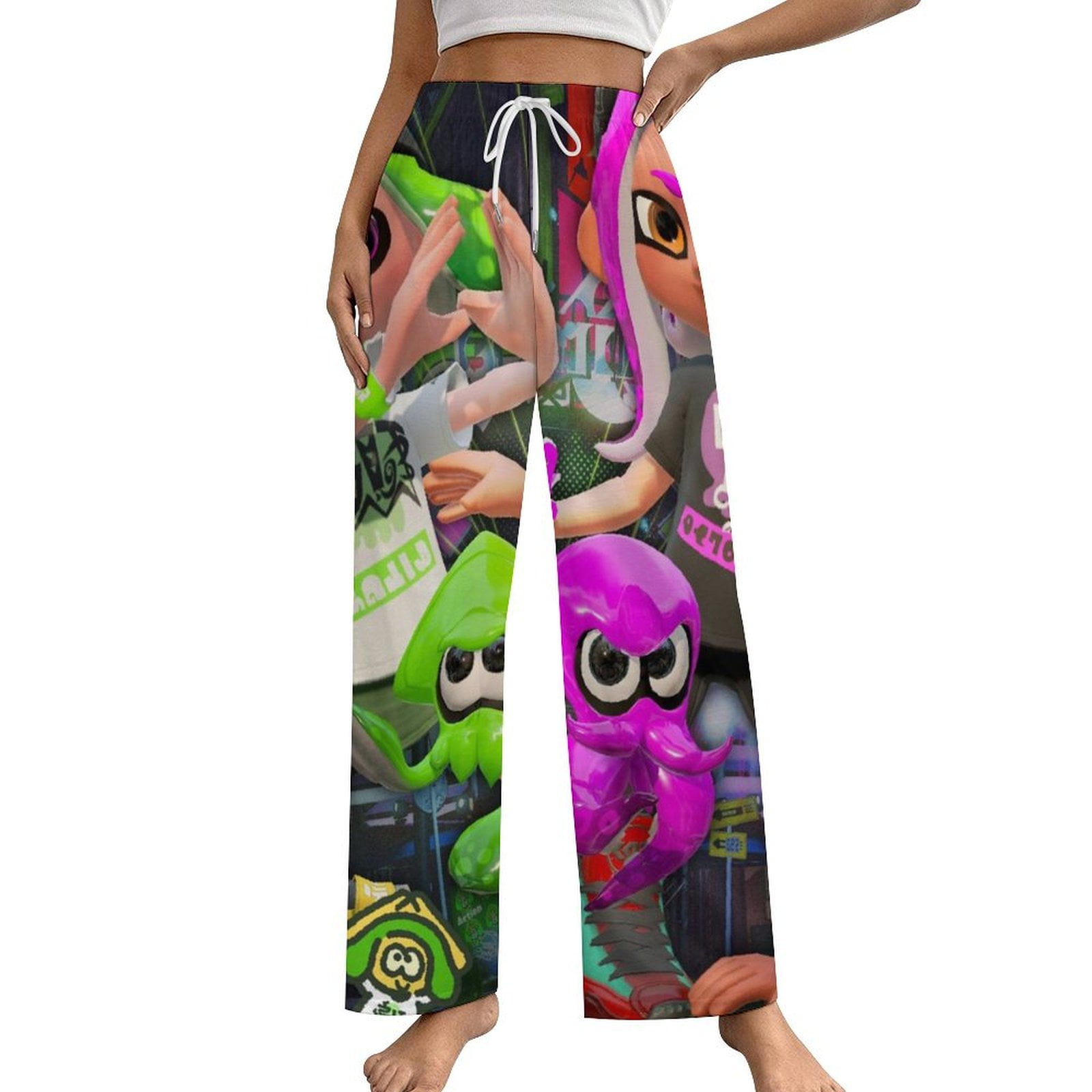 Ink Splatoon Game Home Pajama Pants For Womens Comfortable Soft Lounge ...
