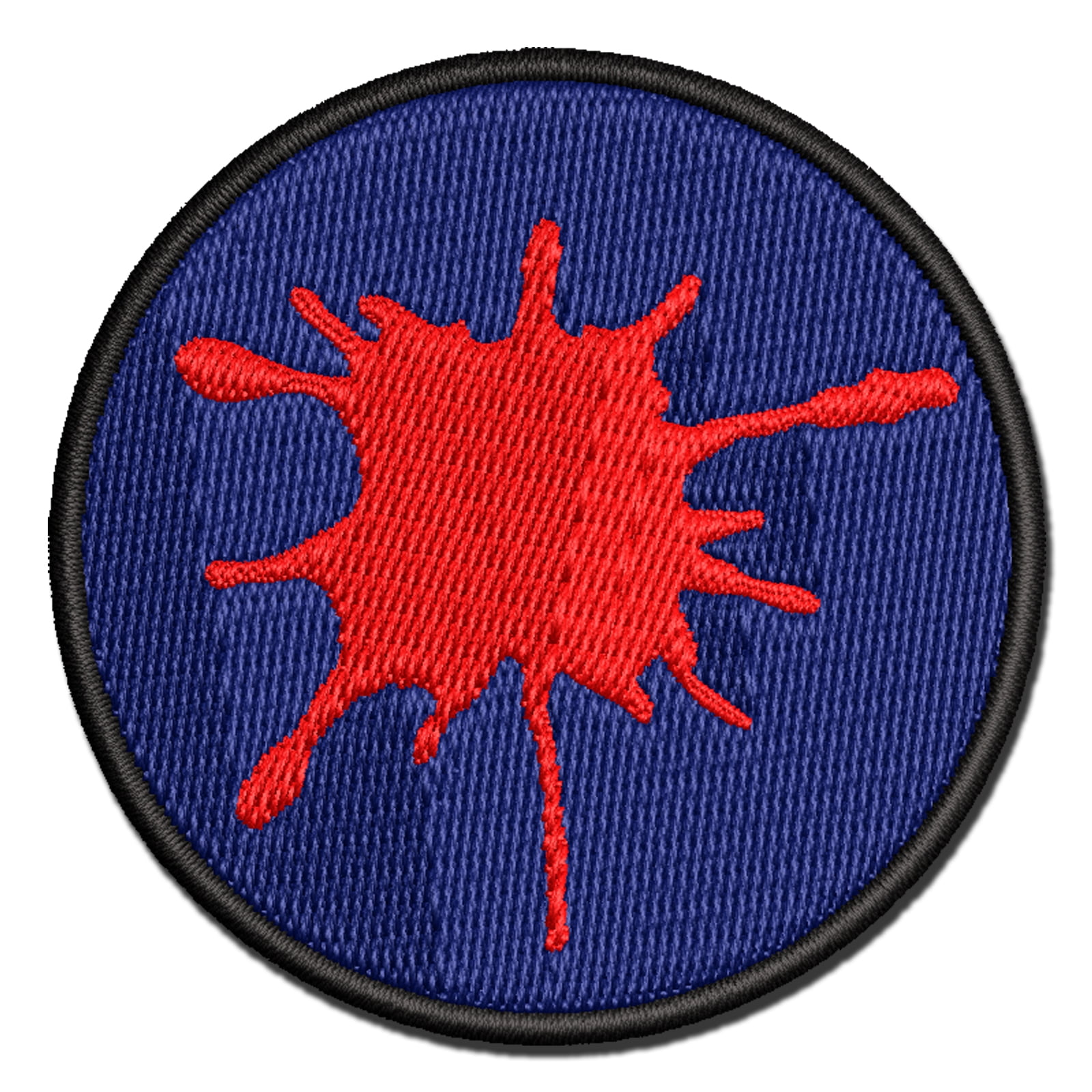 Ink Splatter Applique Multi-Color Embroidered Iron-On Patch - 2.0 Inch ...