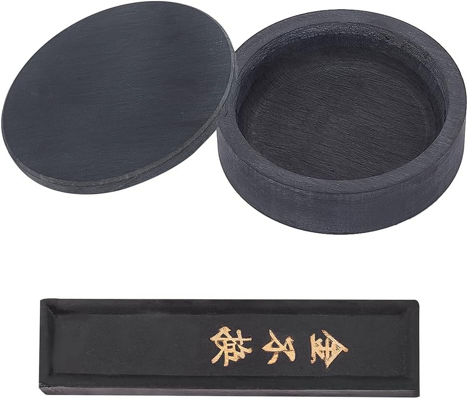 Ink Stone & Ink Stick Chinese Calligraphy Inkstone with Cover ...