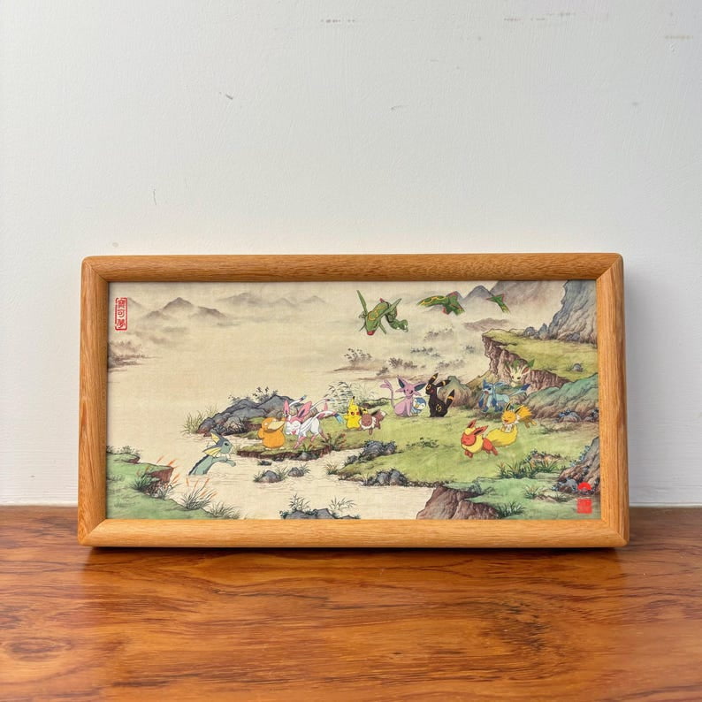 Ink-Style Rayquaza Up The Air Wall Art – Pokémon Meets Traditional ...