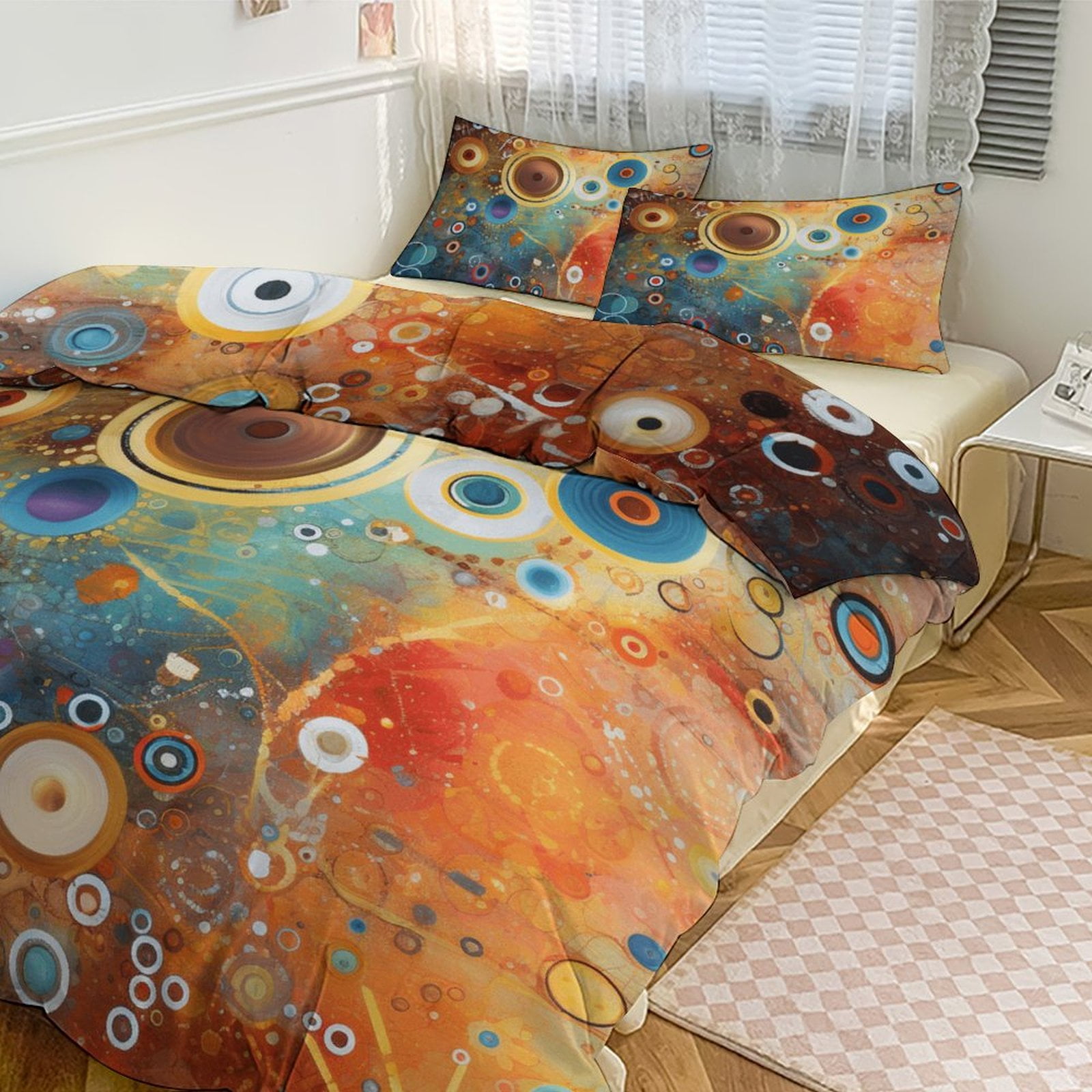 Ink Texture Watercolor Bedding Sets Twin Duvet Cover 3 Piece Cute Bed ...