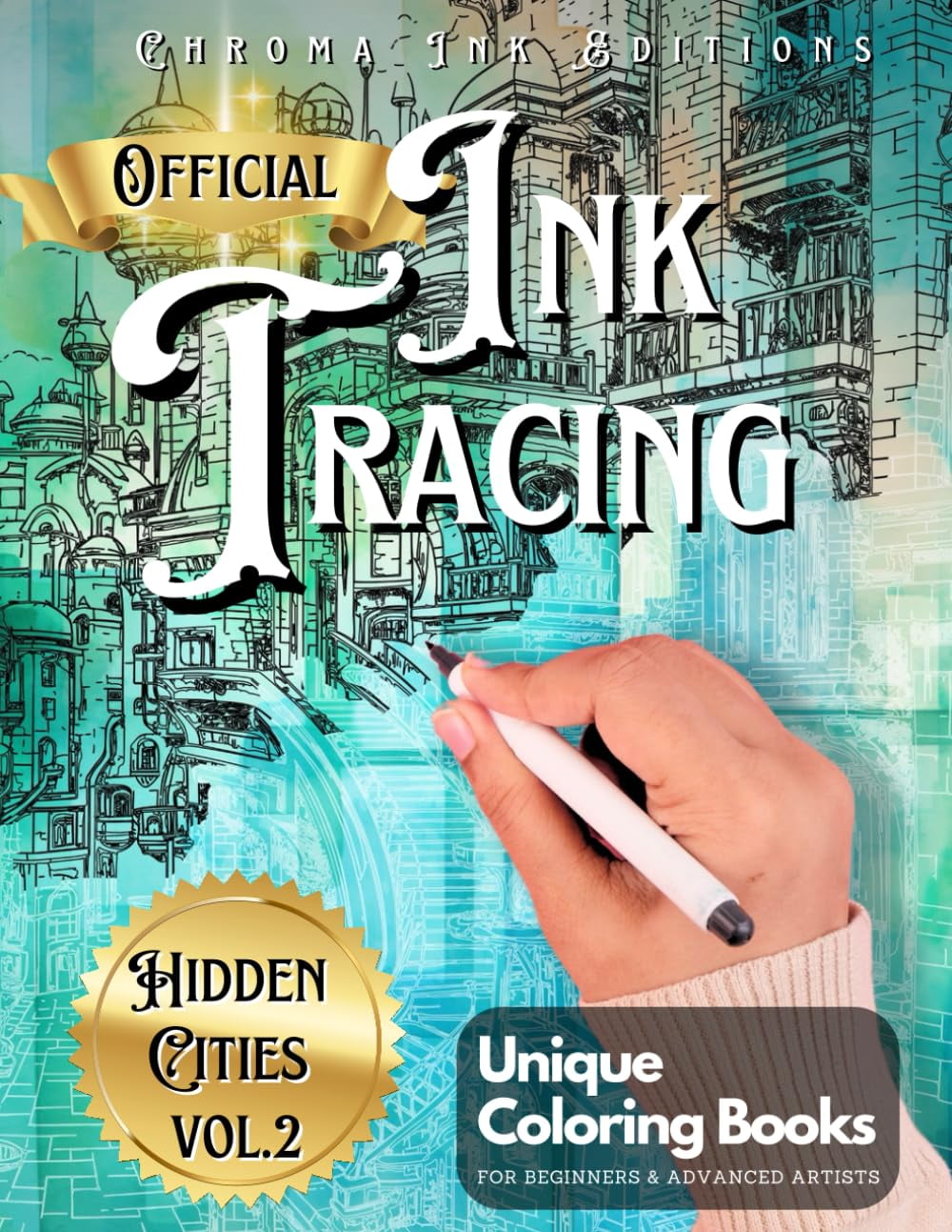 Ink Tracing Coloring Book Follow the White Lines to Reveal a Unique ...