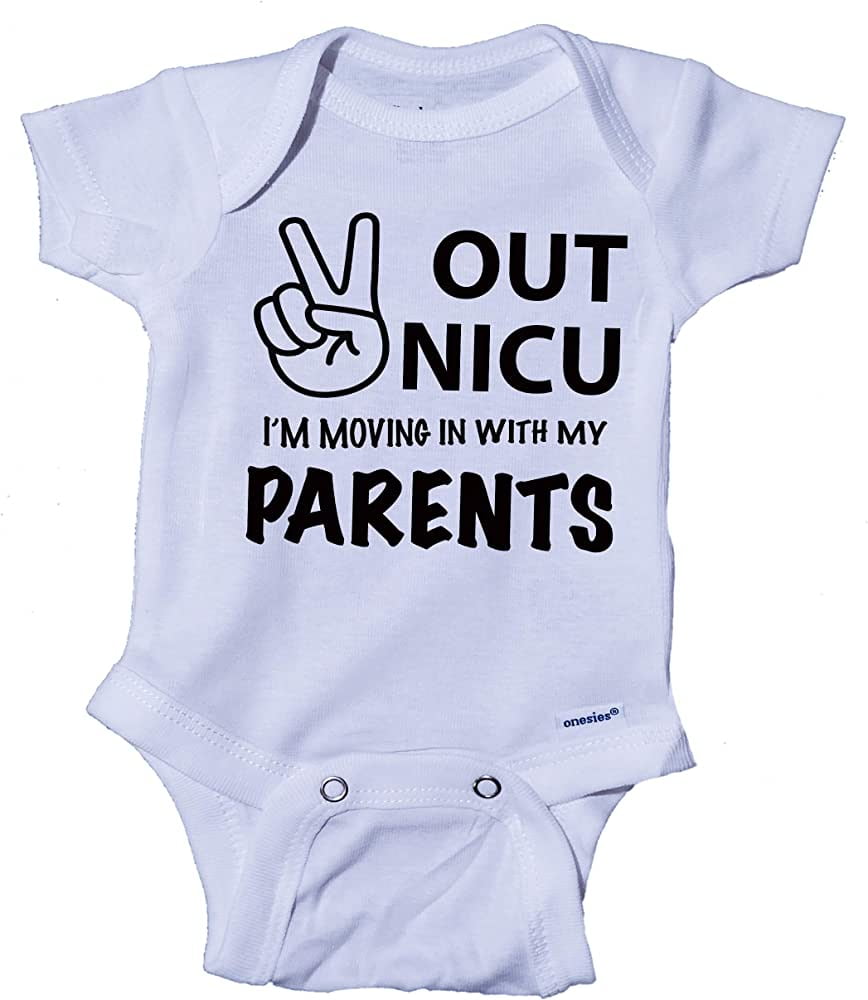 Ink Trendz Peace Out NICU I'm Going Home With My Parents Baby Onesie ...