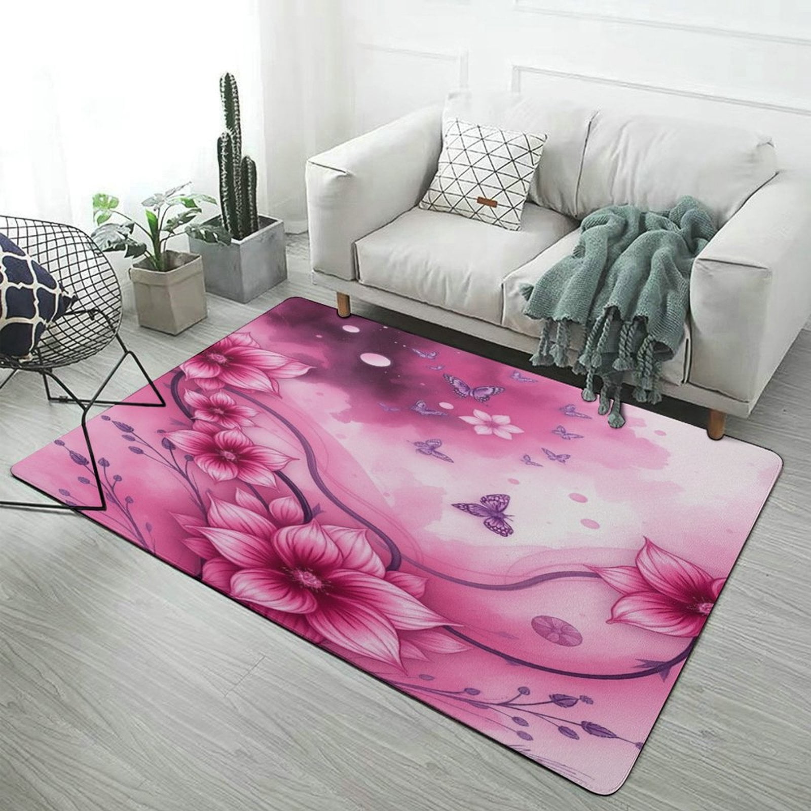Ink Wash Flower European Living Room Carpets Rugs Luxury Bedroom Study ...
