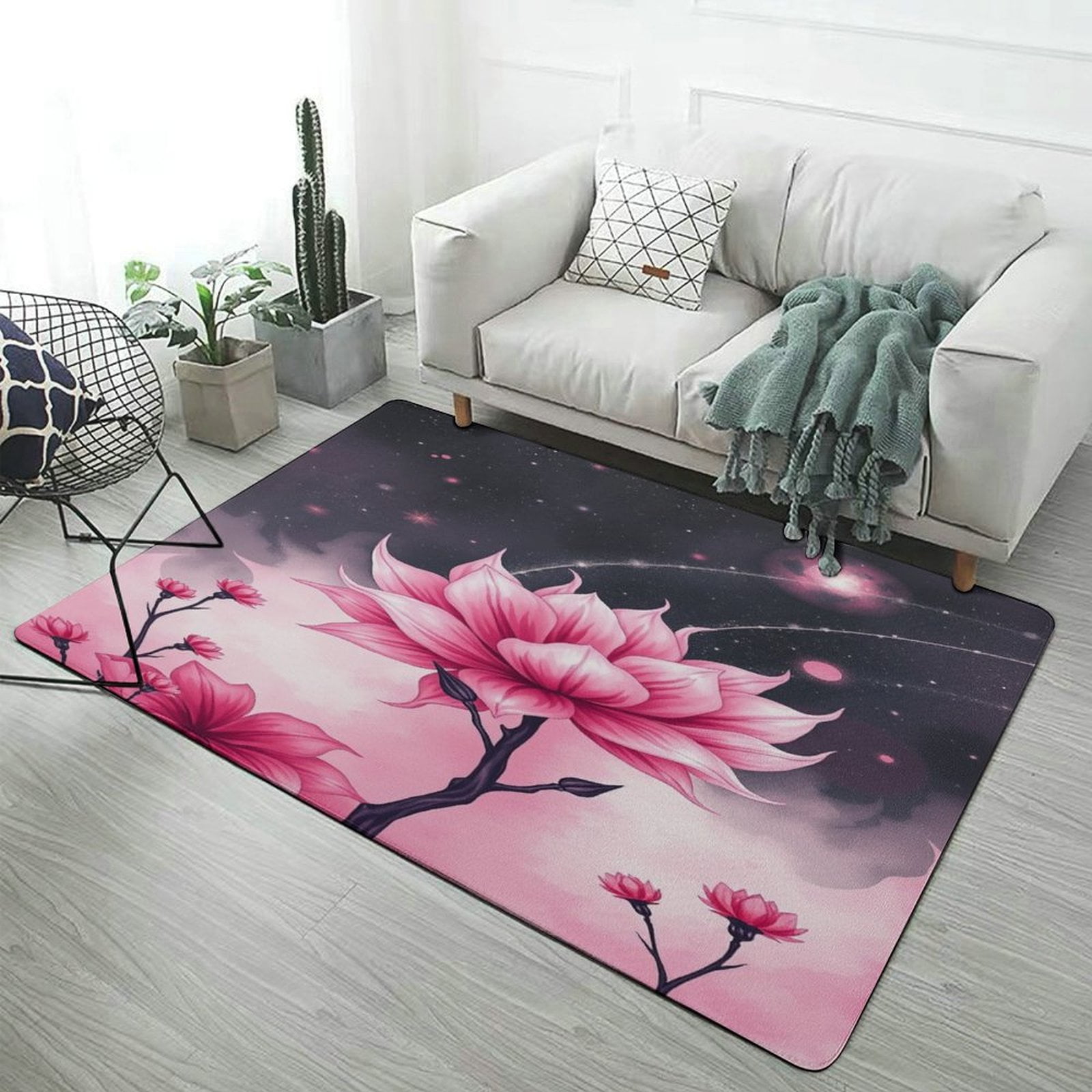 Ink Wash Flower European Living Room Carpets Rugs Luxury Bedroom Study ...