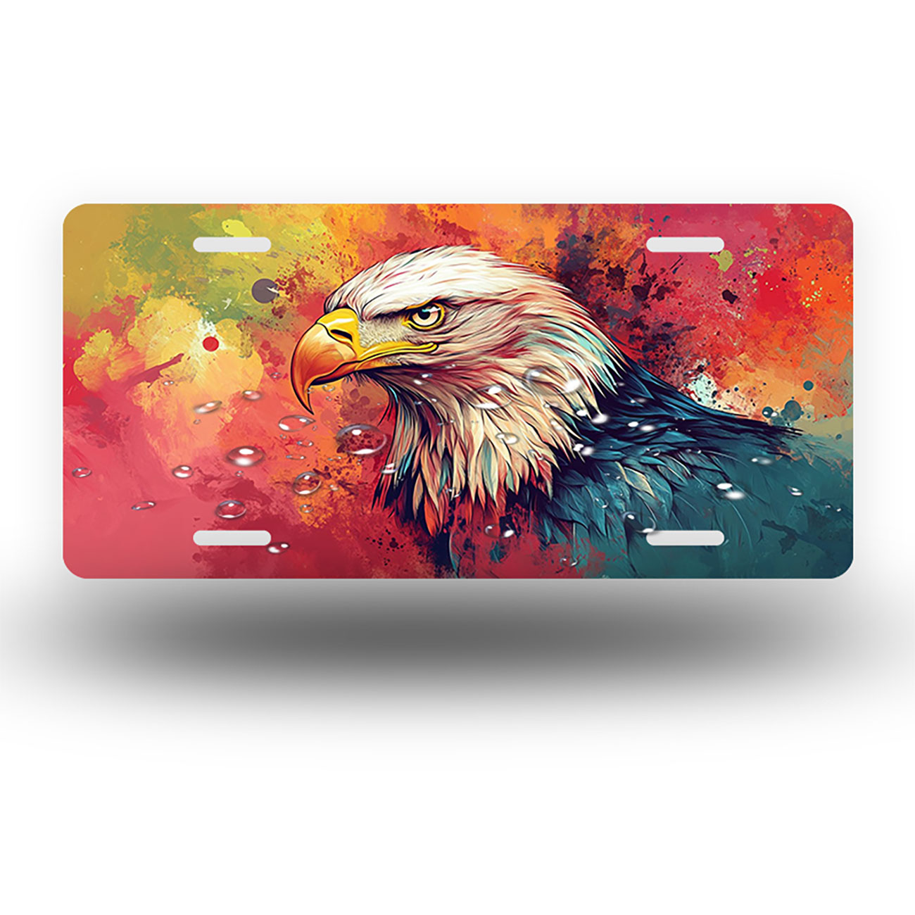 Ink splash art eagle head Front License Plate,Metal License Plate,Funny ...