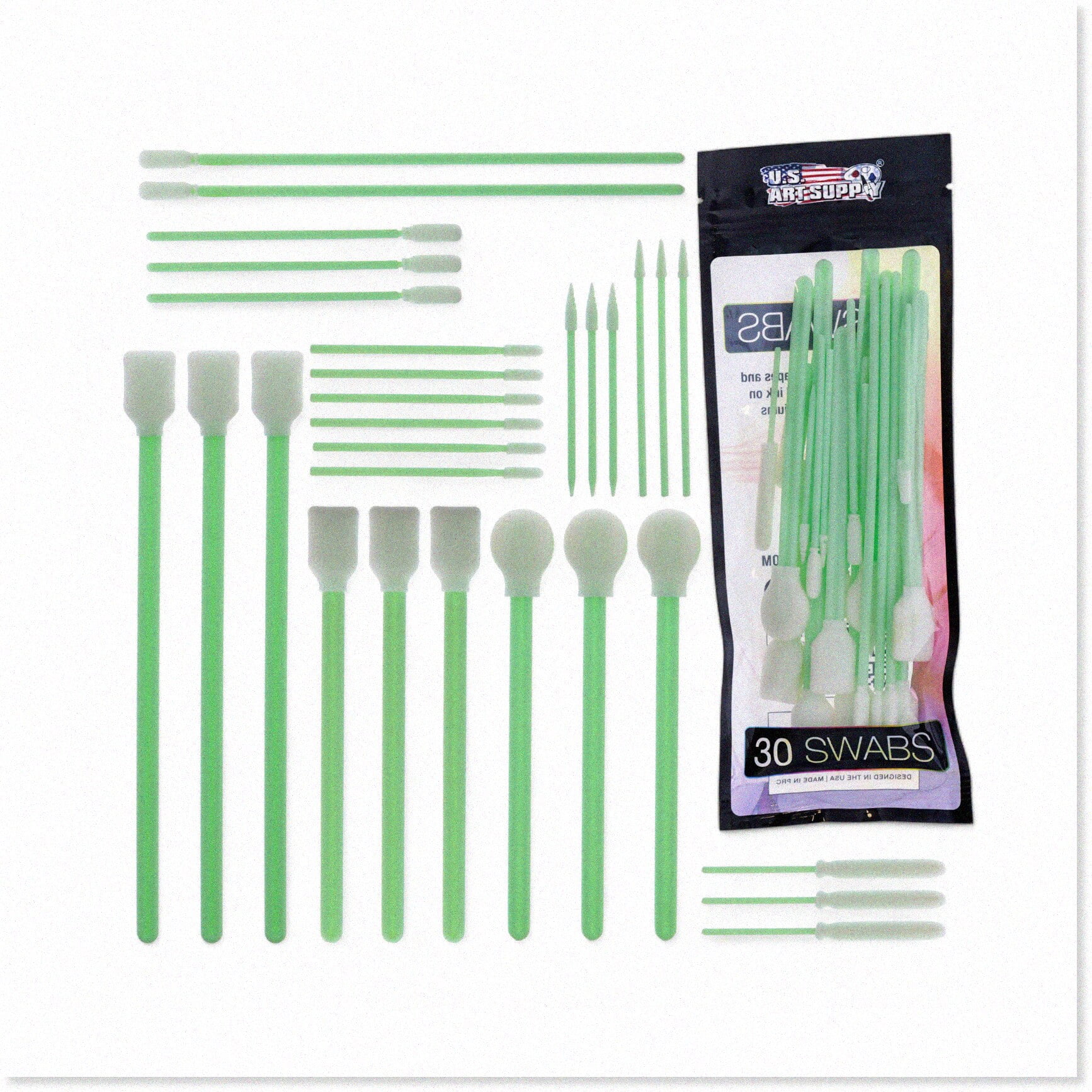 InkBlend Pro: 30 Foam Tip Brushes for Alcohol Ink Art - Assorted Shapes ...