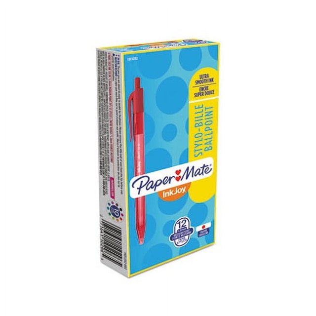 InkJoy 100 RT Retractable Ballpoint Pen Medium 1mm, Red Ink/Barrel ...