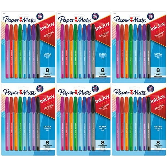 InkJoy 100ST Ballpoint Pens, Assorted Ink - 8 Count - Pack of 6 ...
