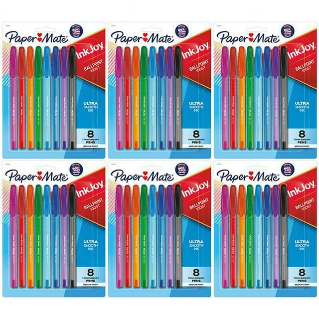 InkJoy 100ST Ballpoint Pens, Assorted Ink - 8 Count - Pack of 6 ...