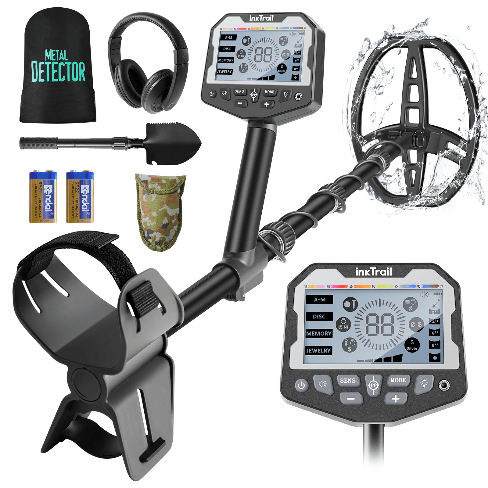 InkTrail Metal Detector for Adults, Professional Pinpoint Metal ...